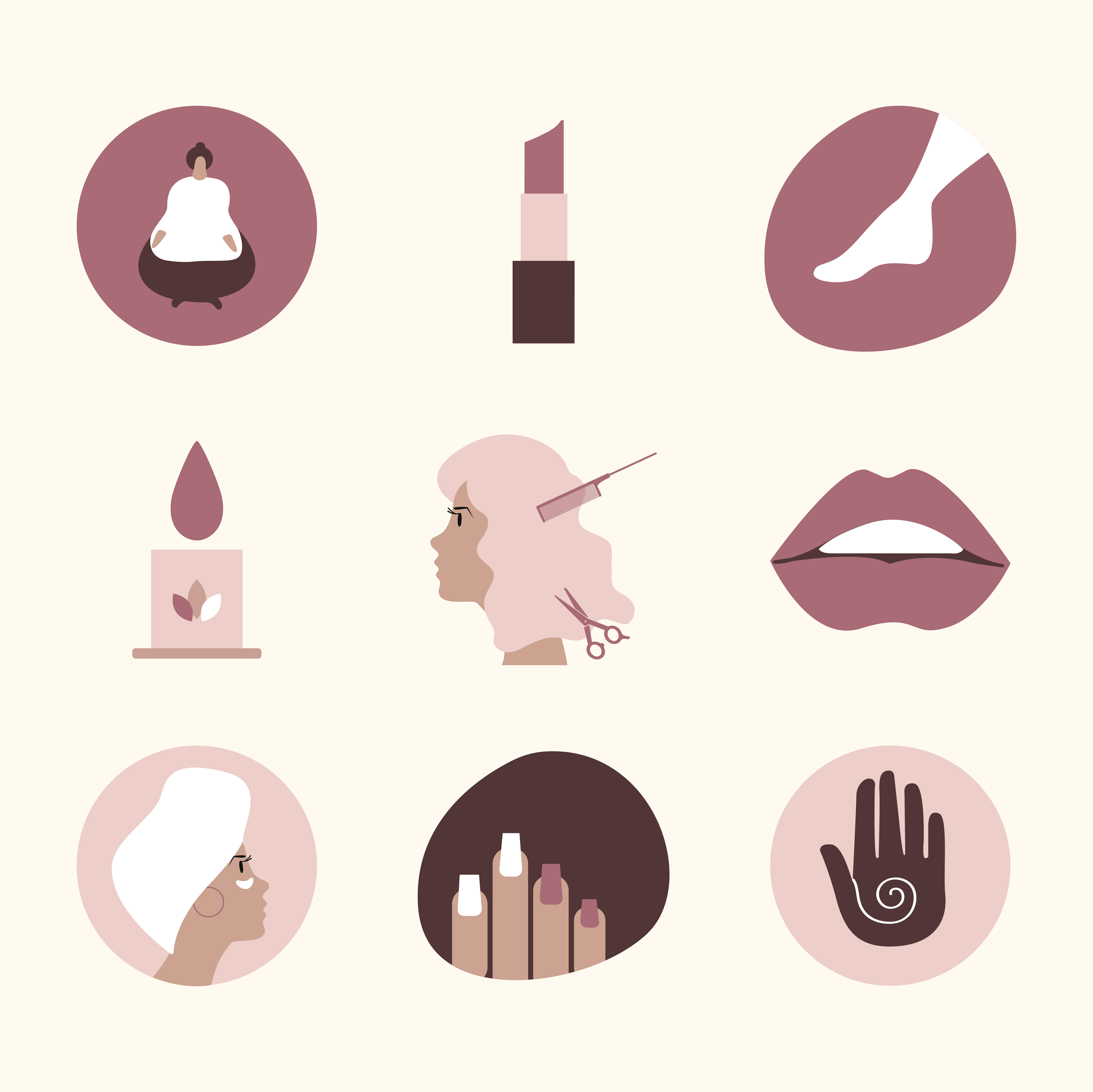 Set Of Beauty And Cosmetics Icons Download Free Vectors Clipart Graphics And Vector Art
