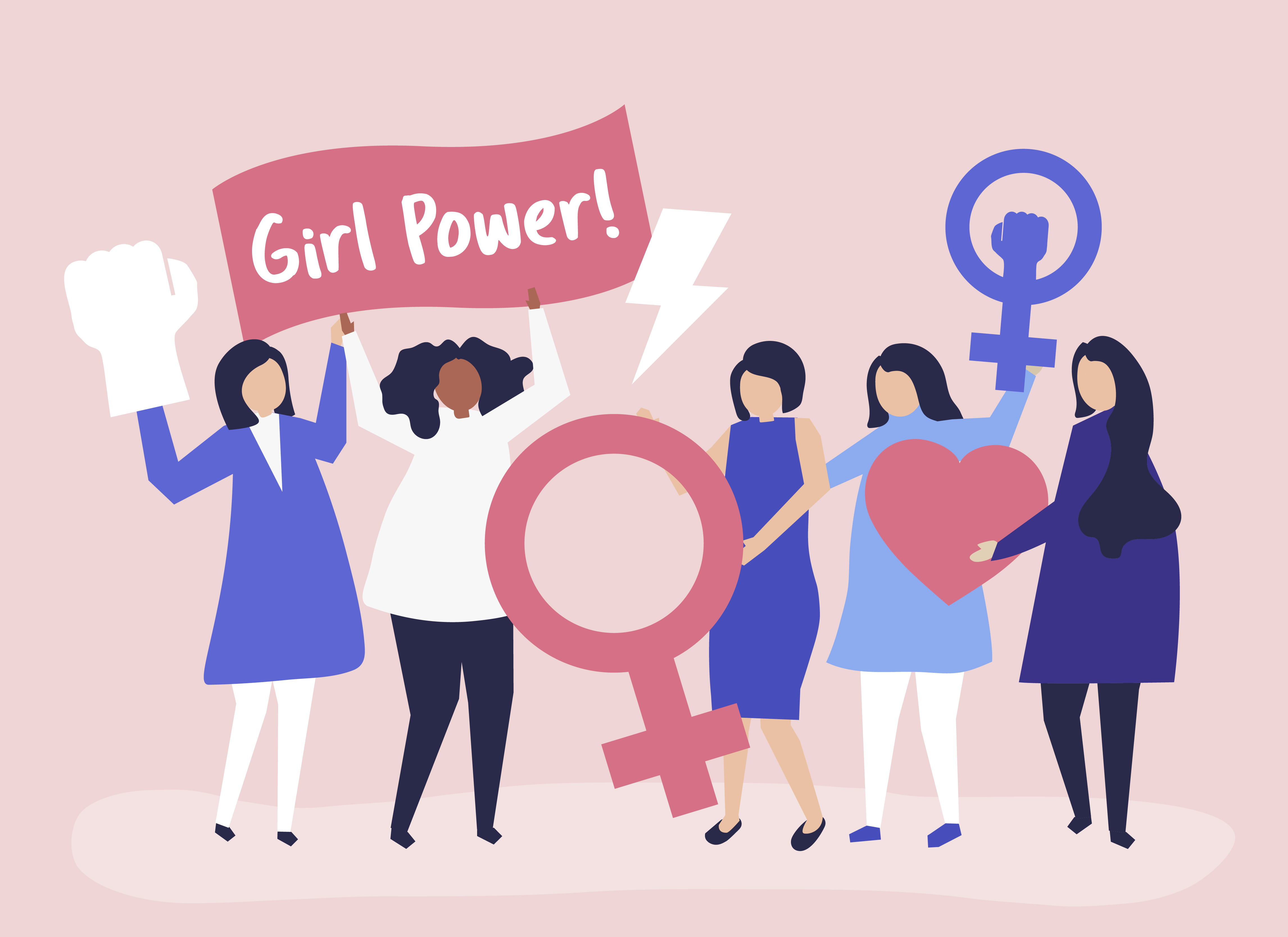 Feminists Supporting Gender Equality With A Peaceful Rally Download