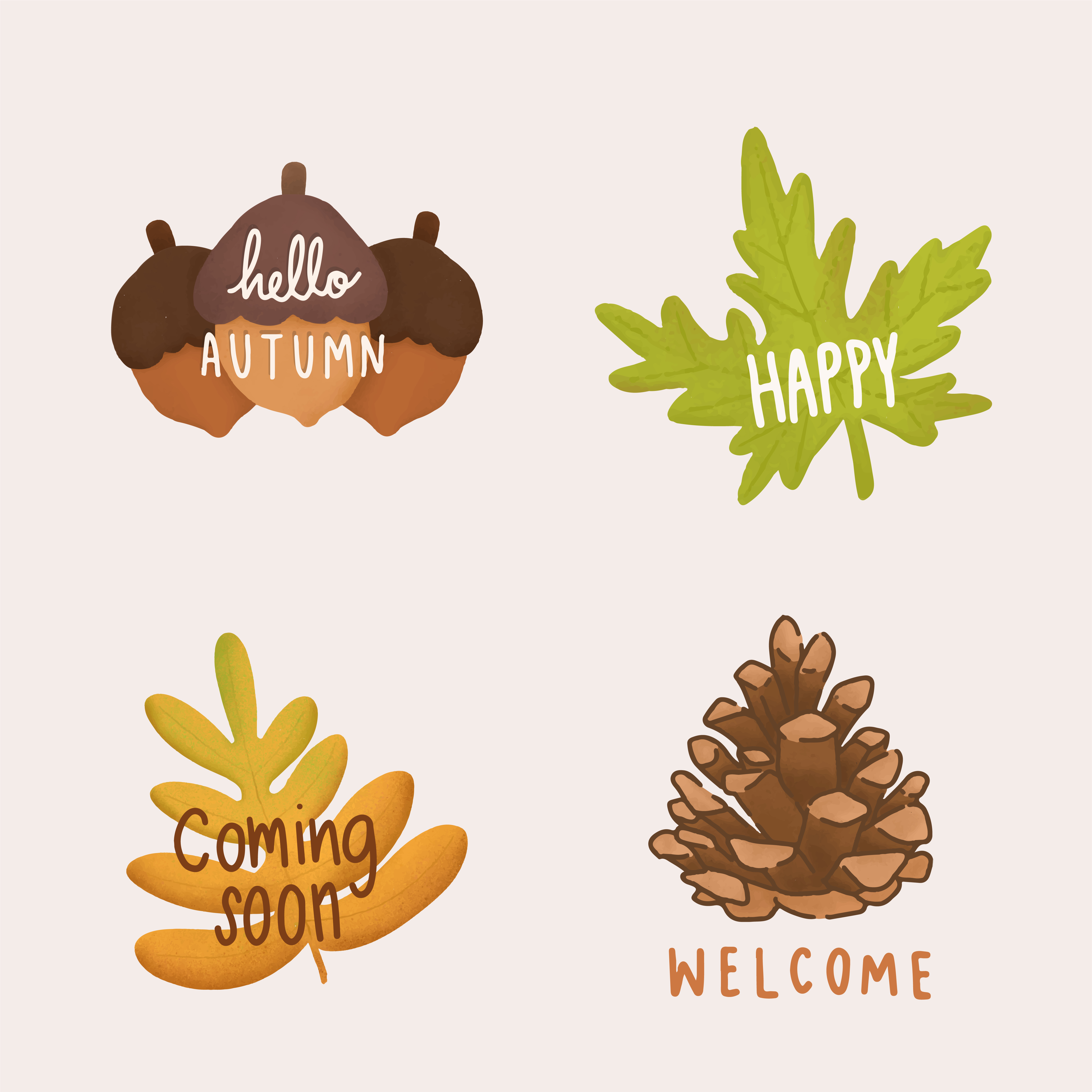 Set of autumn leaves illustration - Download Free Vectors, Clipart ...