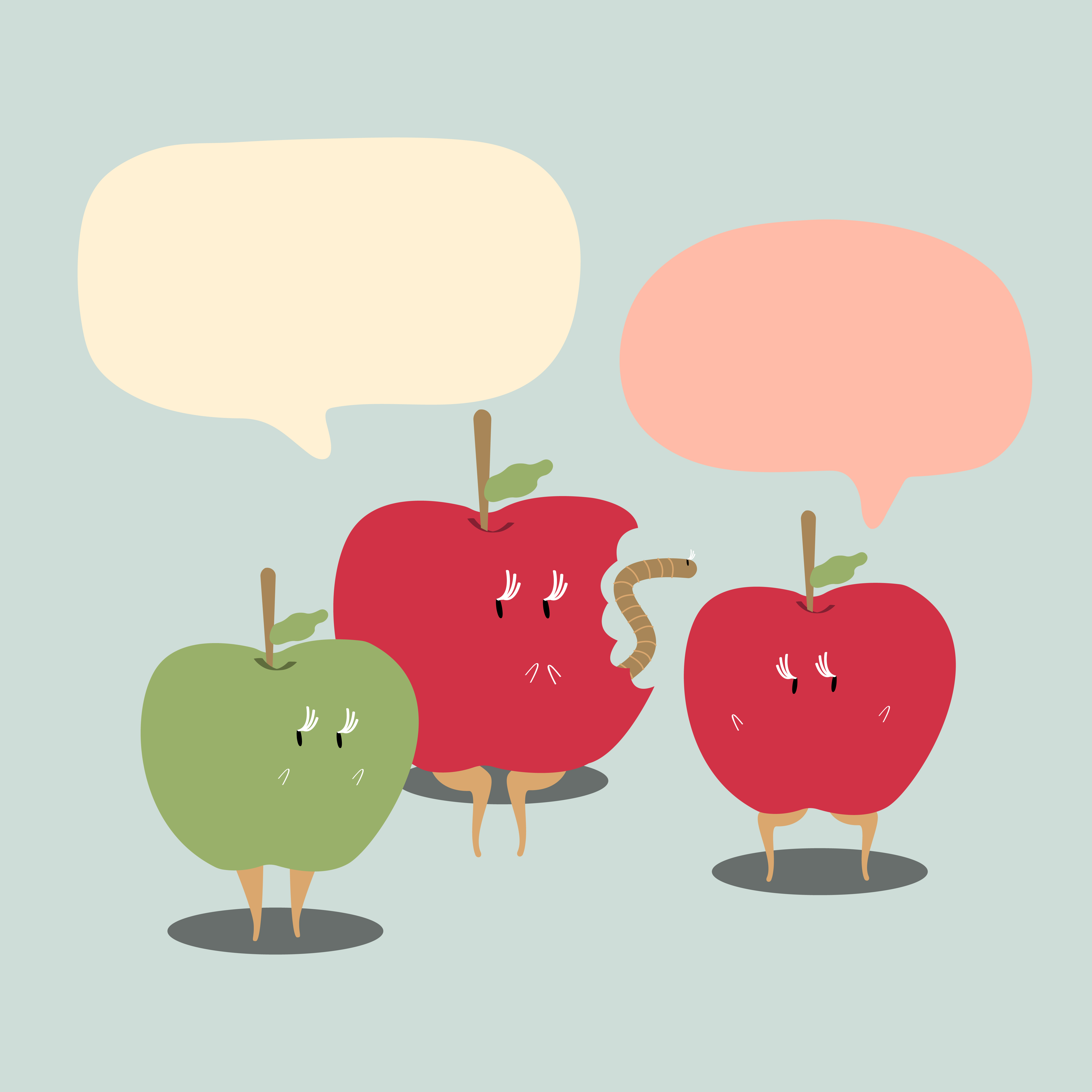 Apples with blank speech bubbles cartoon character vector - Download ... Apples with blank speech bubbles cartoon character vector - Download ...