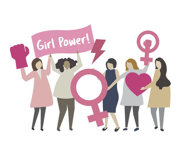 Woman With Feminist Concept Illustration Download Free Vectors