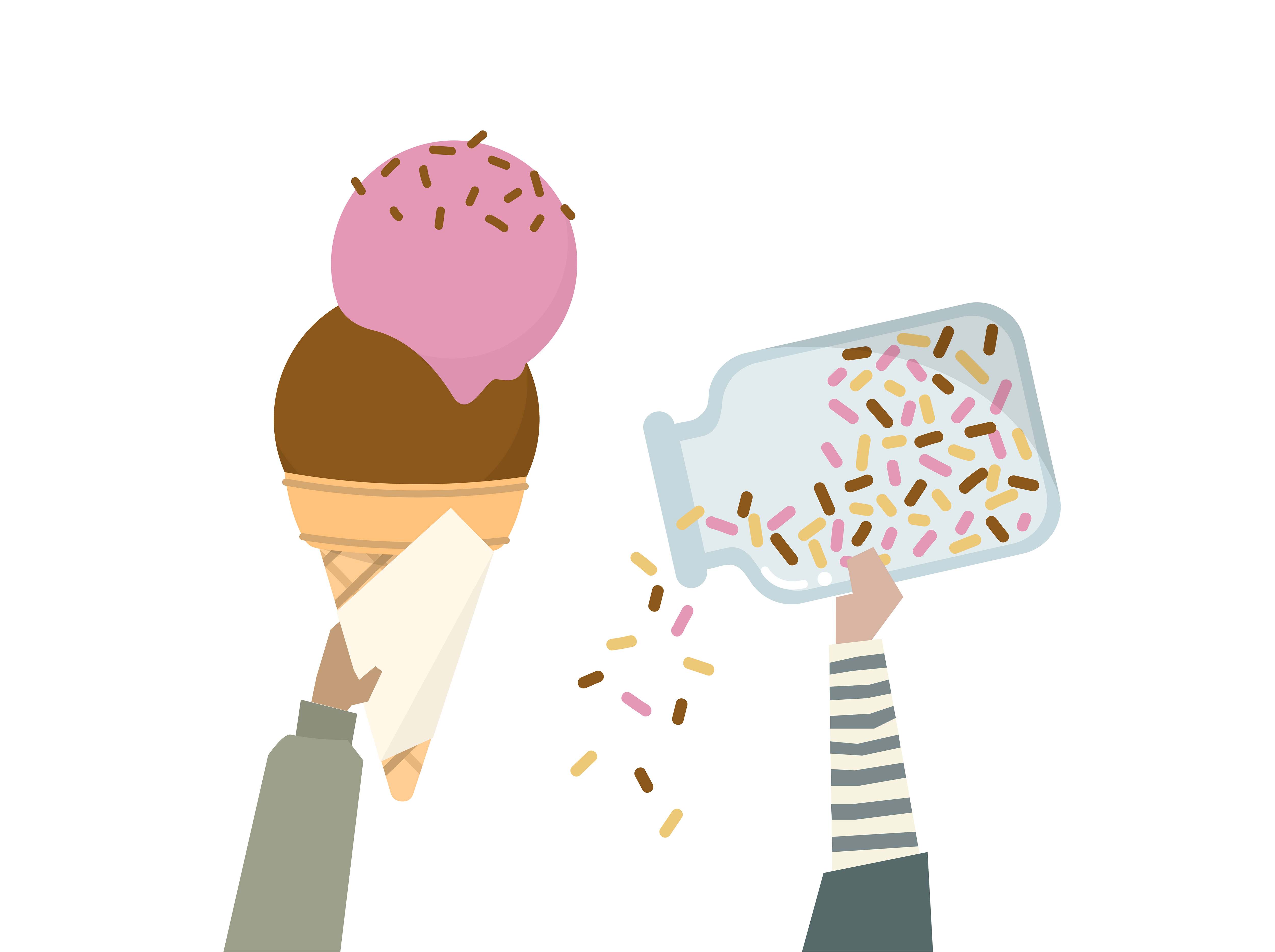 Illustration Of An Ice Cream Cone With Rainbow Sprinkles Download