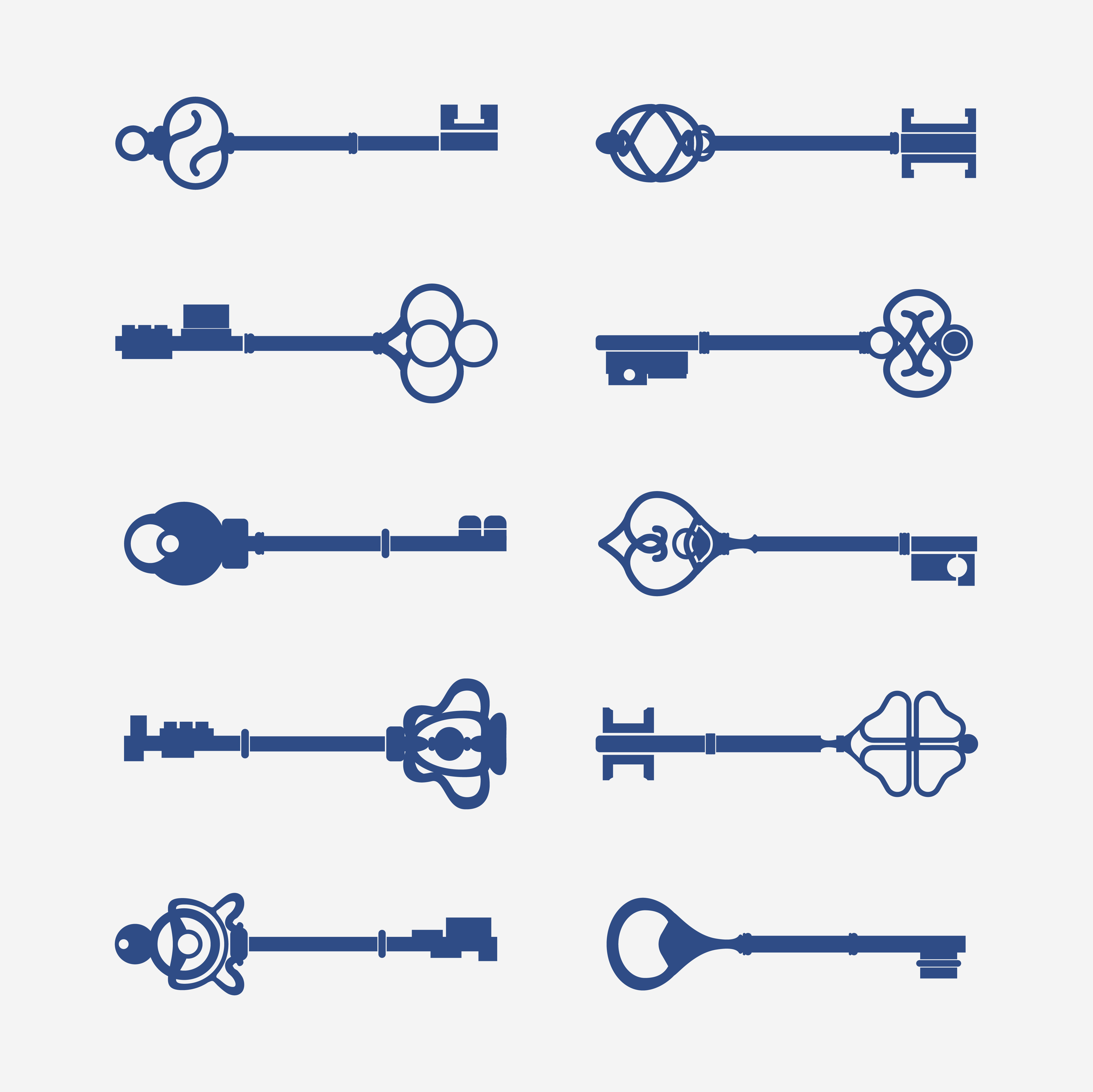 Set of vintage design key vectors - Download Free Vectors, Clipart ...