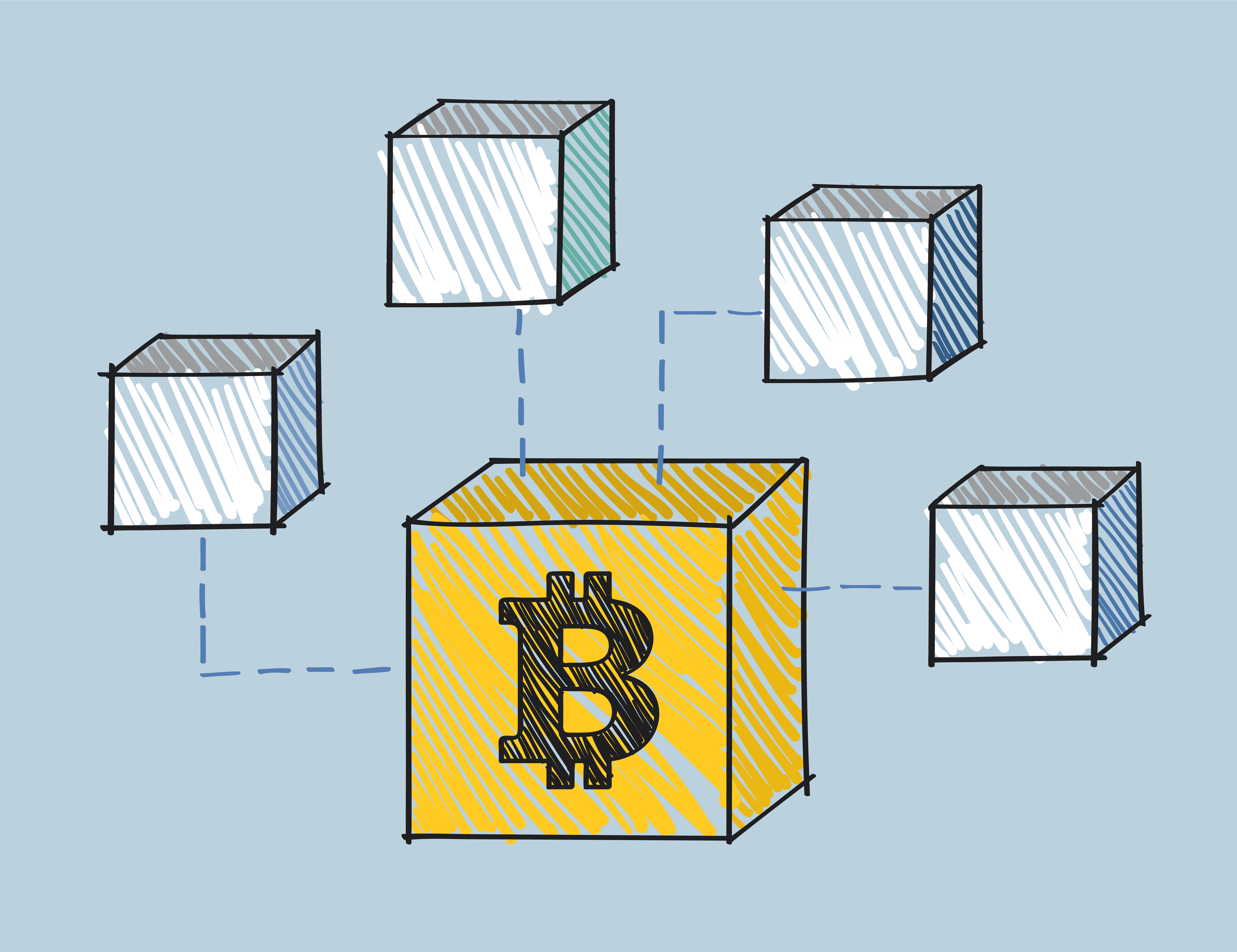 Bitcoin block attached to blockchain illustration - Download Free ... Bitcoin block attached to blockchain illustration - Download Free ...