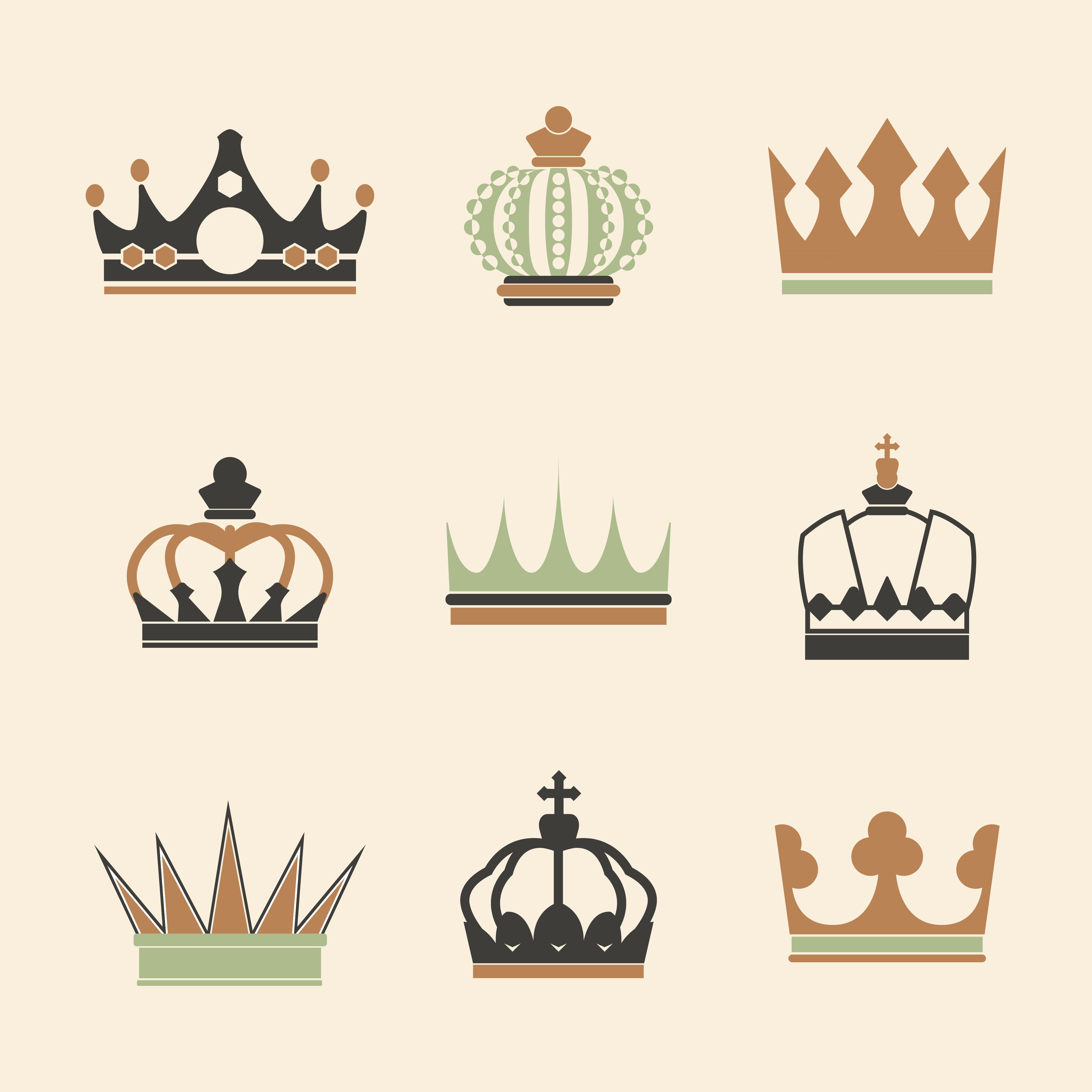 Royal Crown Assortment Vector Art In Illustrator Four Clipart My Xxx