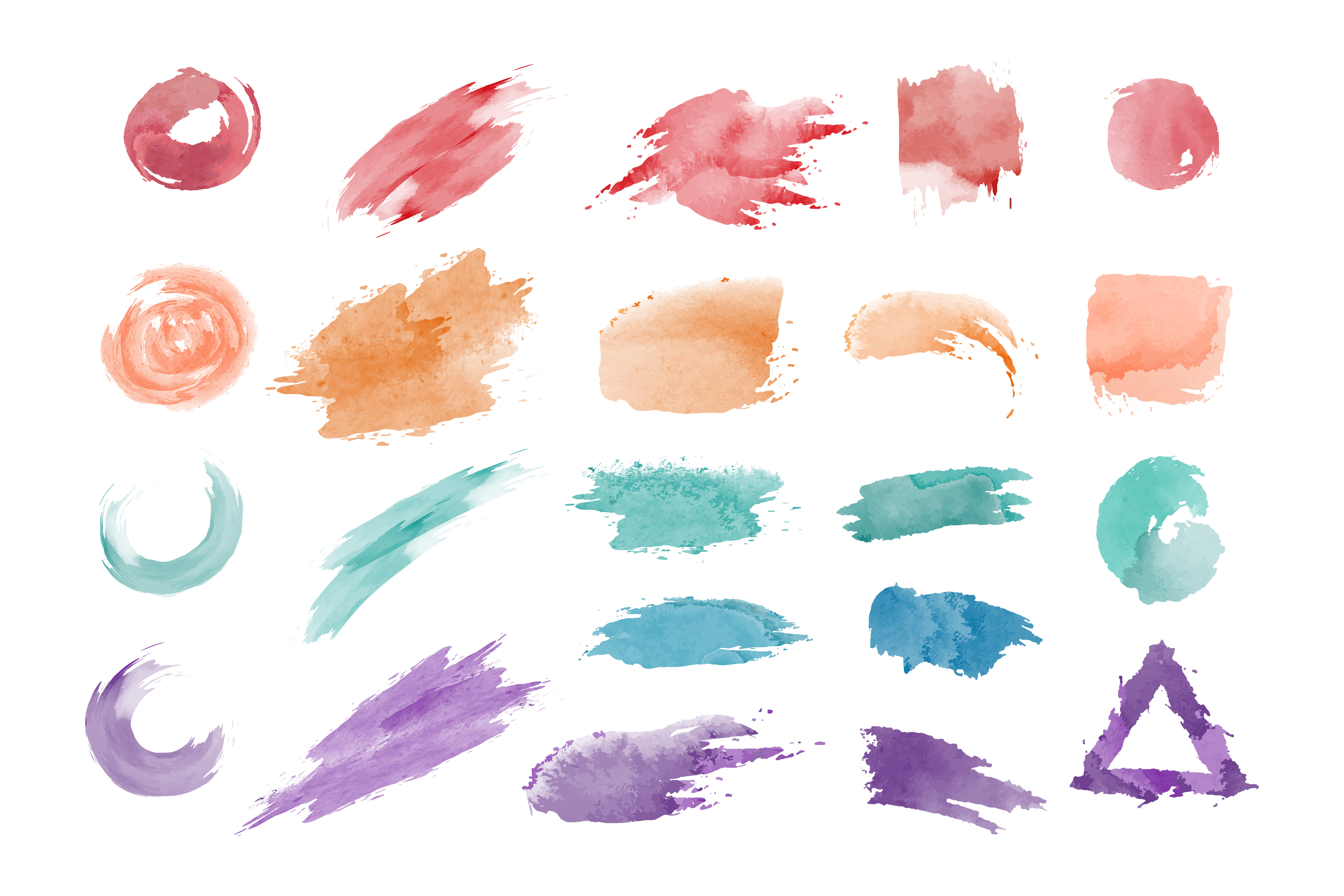 Watercolor Geometric Shapes Vector Set Download Free Vectors Clipart