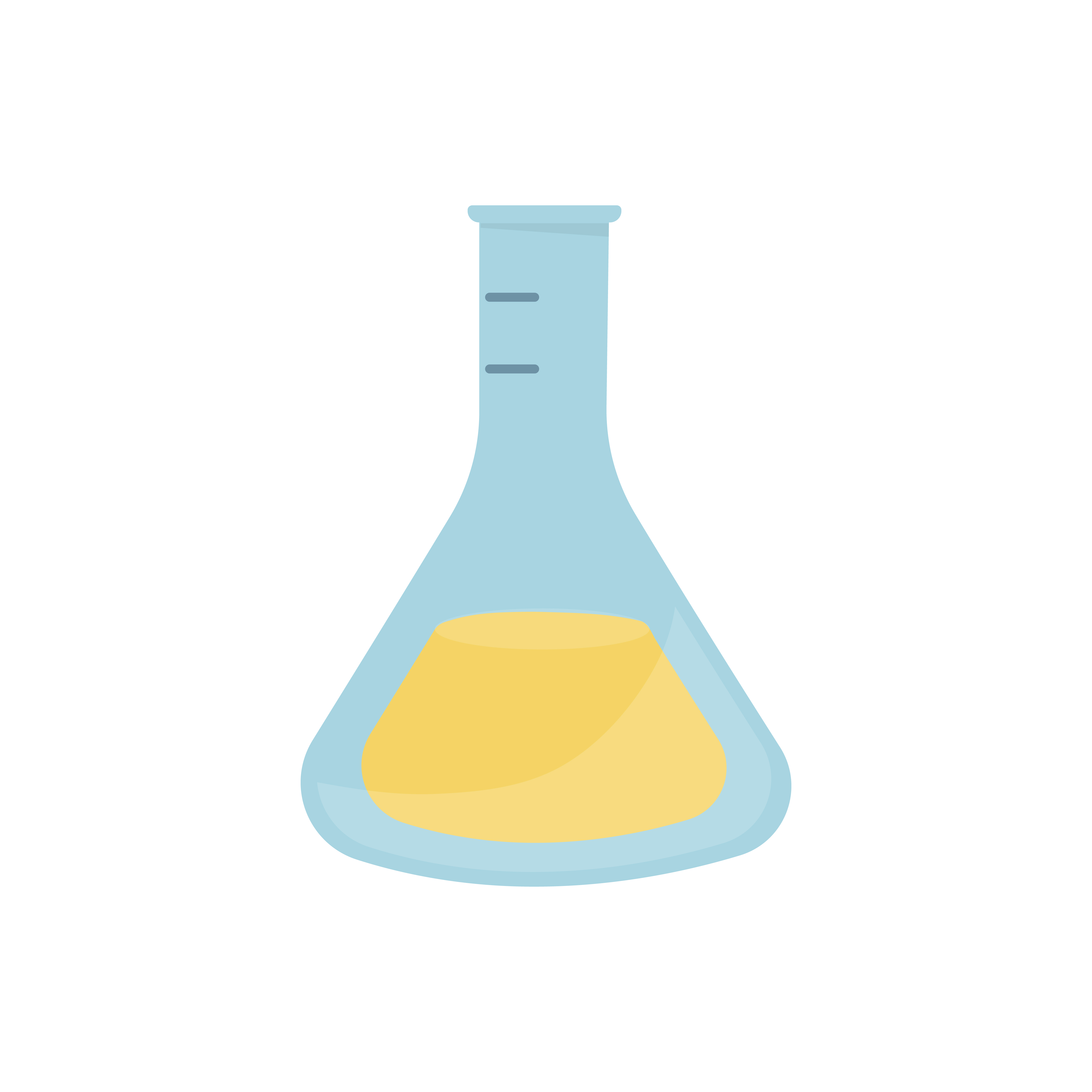 Laboratory Flask With Yellow Solution Graphic Illustration Download