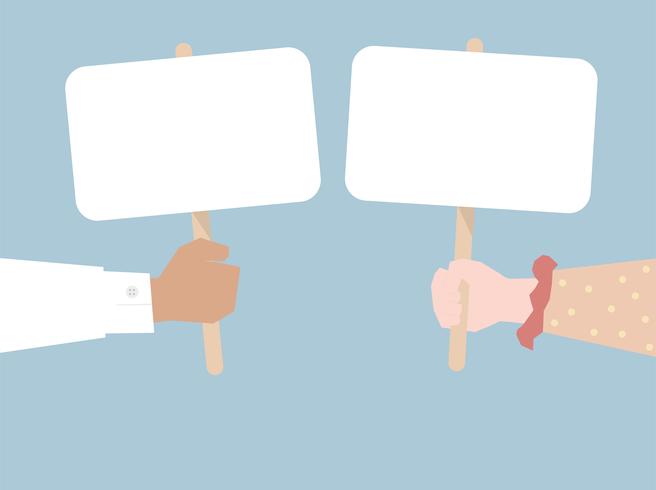 Hands Holding Blank Protest Board Download Free Vectors Clipart