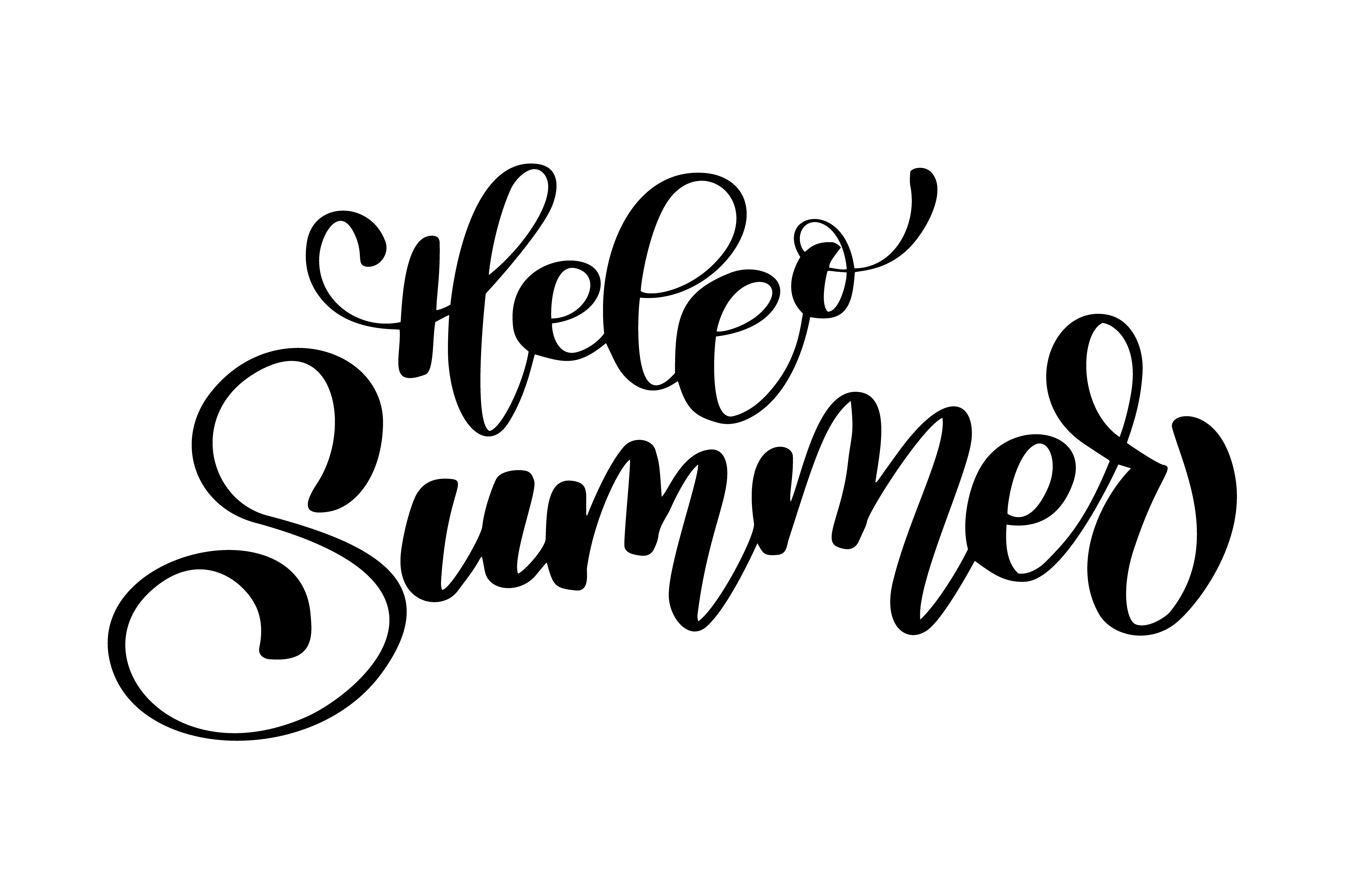 Hello Summer Hand drawn lettering Handwritten calligraphy design ... Hello Summer Hand drawn lettering Handwritten calligraphy design ...