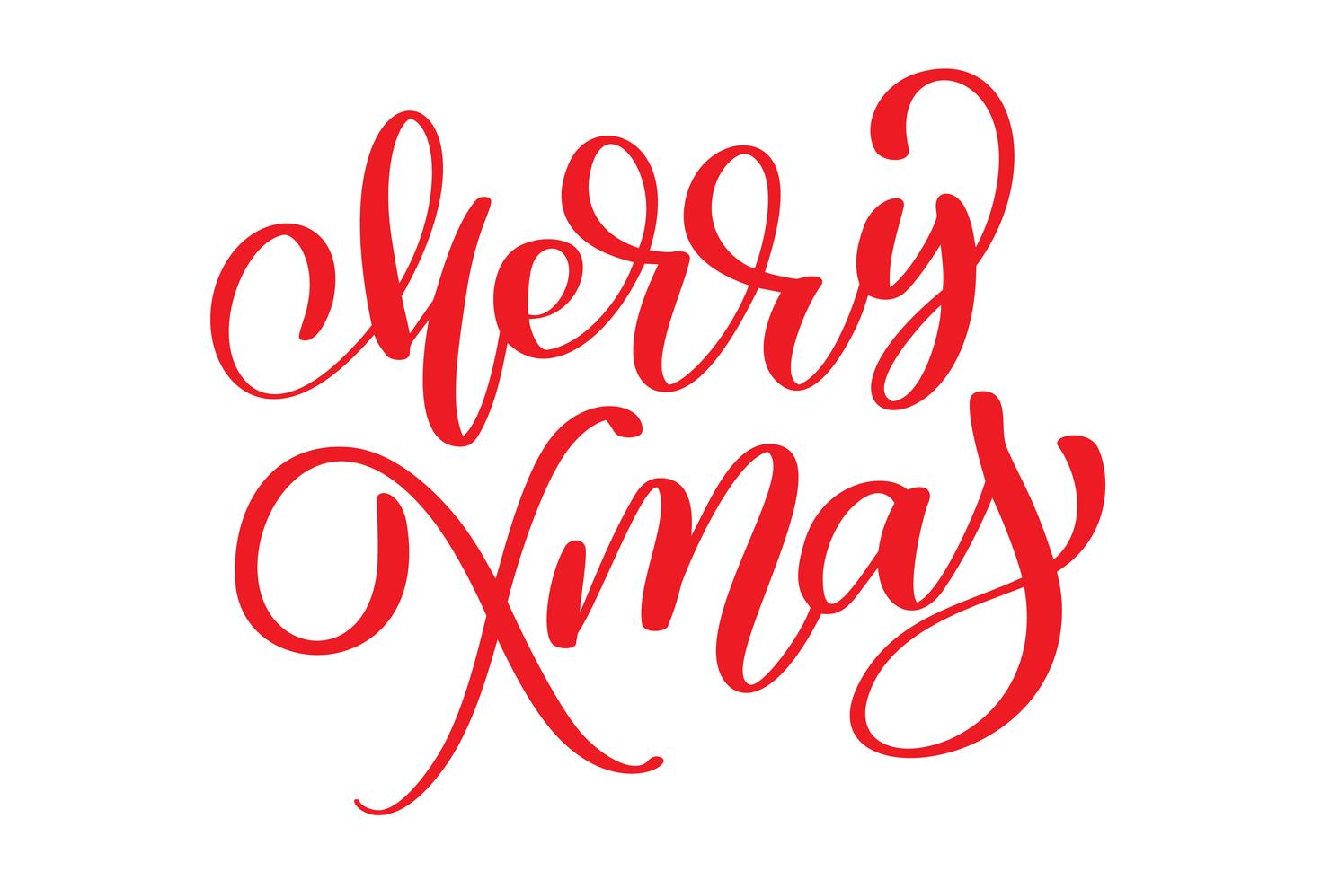 Christmas Text Merry Xmas Hand Written Calligraphy Lettering Handmade