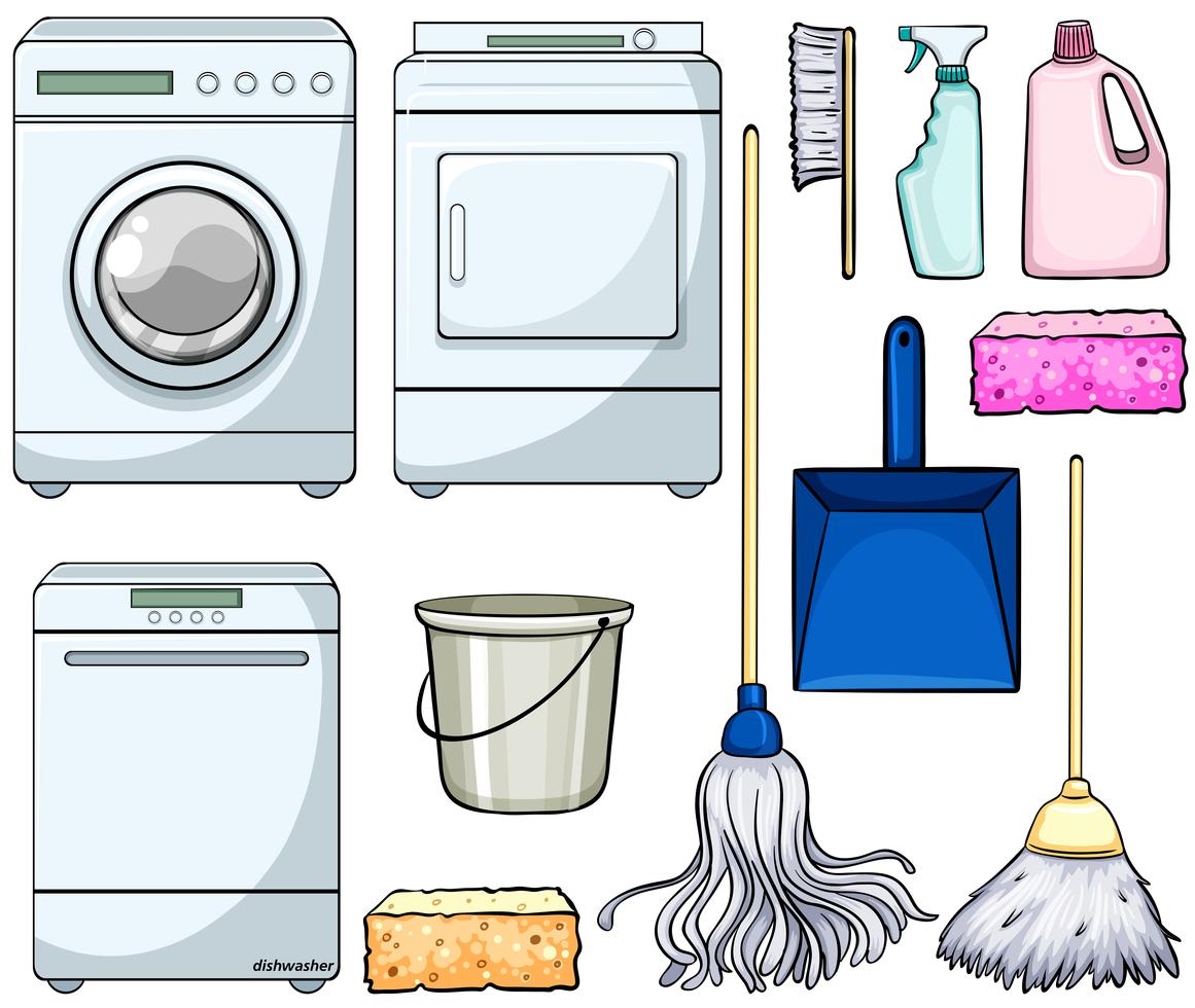 Cleaning objects 413106 Vector Art at Vecteezy