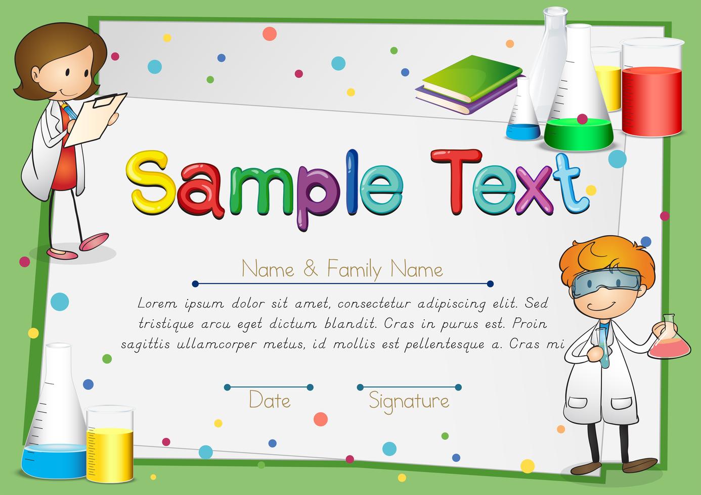 Certificate with scientists background 414472 Vector Art at Vecteezy