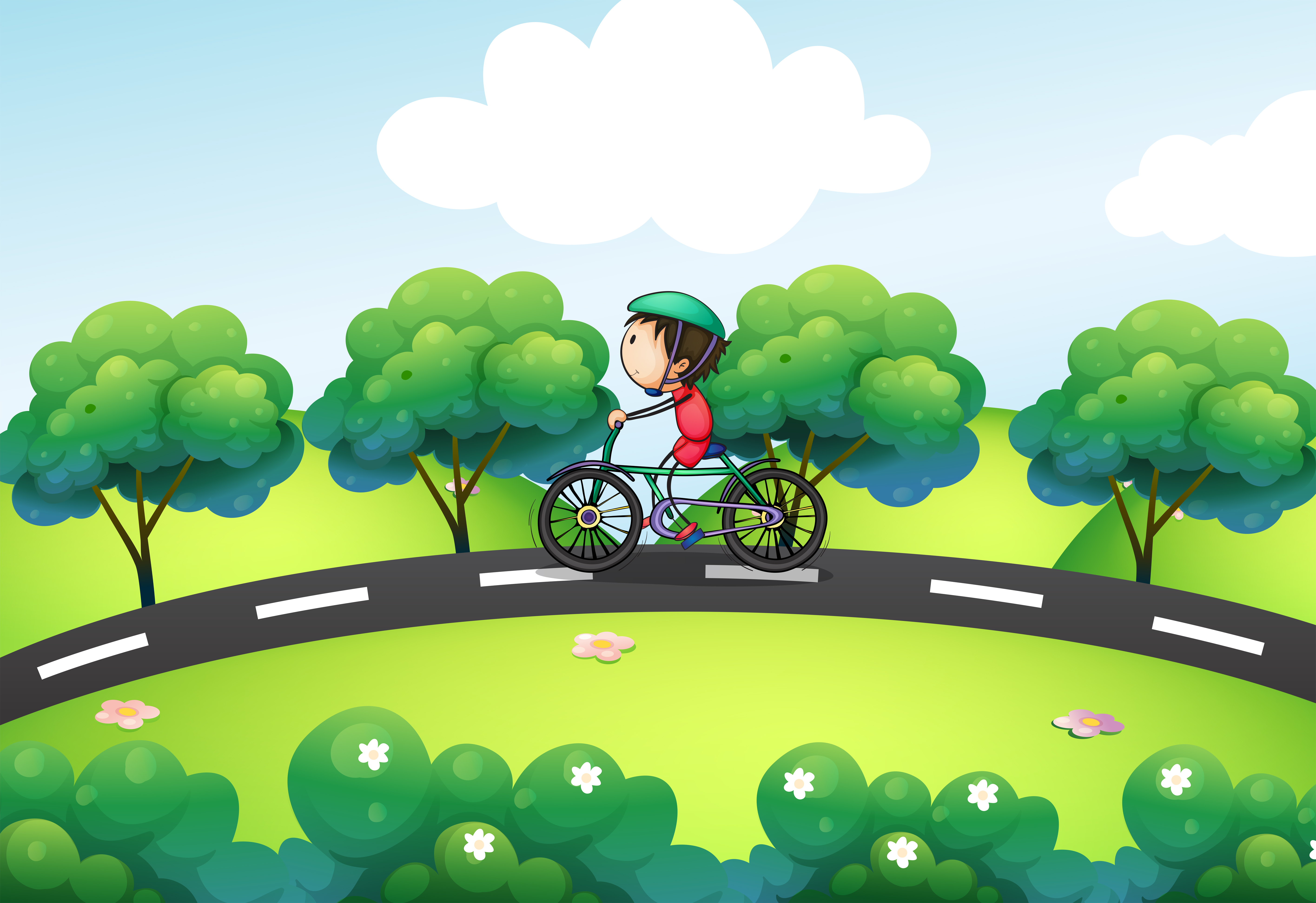 Um menino andando de bicicleta na rua - Download Vetores Gratis ...