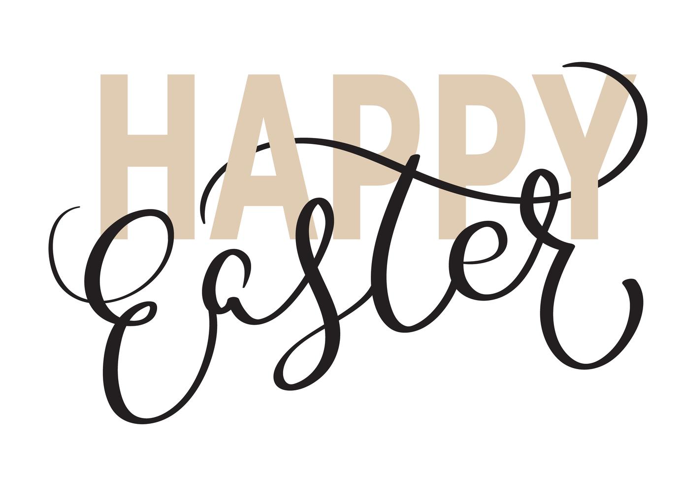 Happy Easter Words On White Background Calligraphy Lettering Vector happy-easter-words-on-white-background-calligraphy-lettering-vector