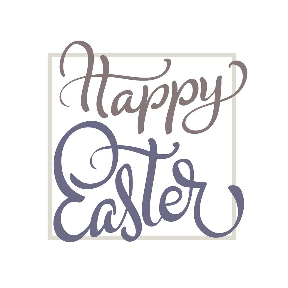 Happy Easter Words On White Background Calligraphy Lettering Vector happy-easter-words-on-white-background-calligraphy-lettering-vector