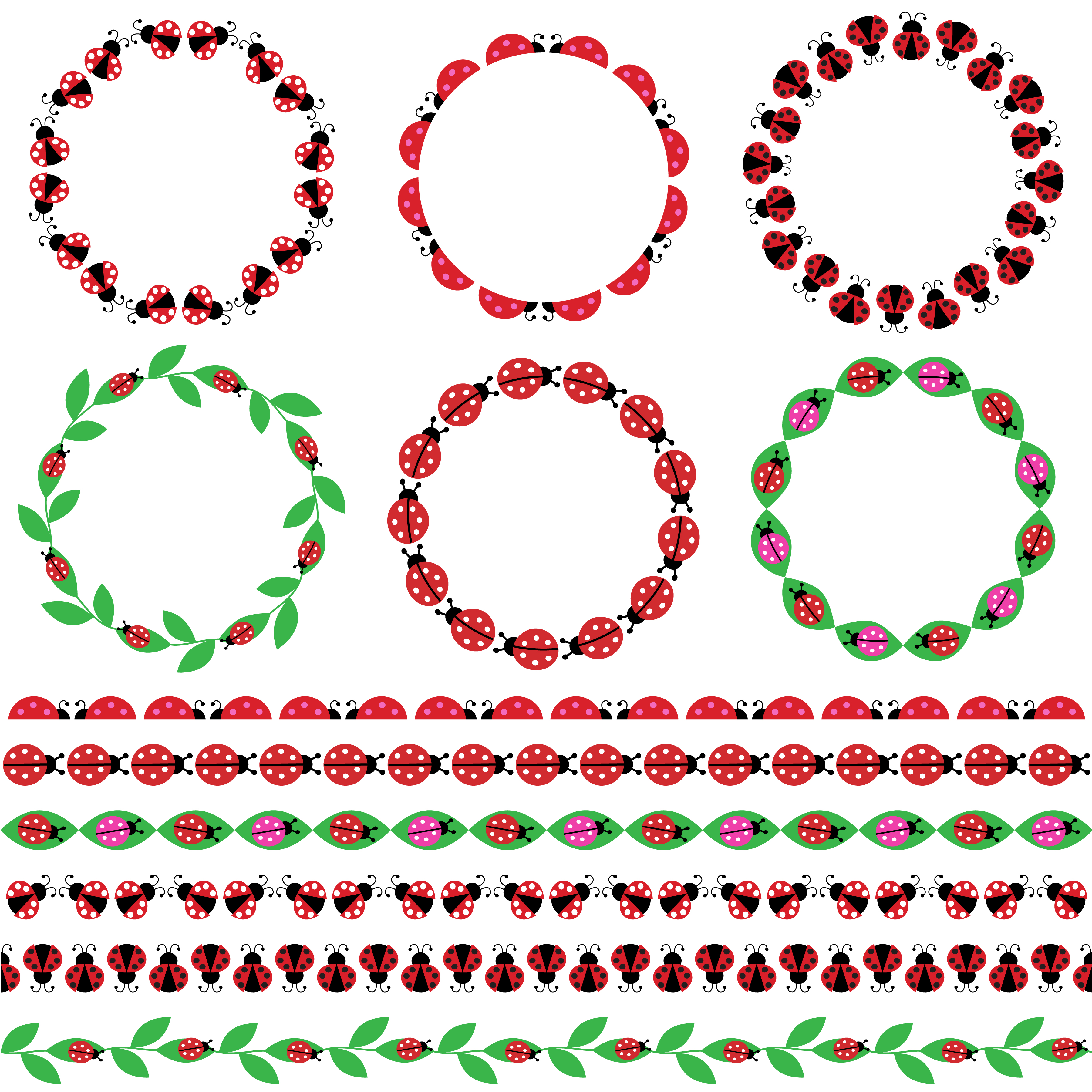 Ladybug Circle Frames and Border patterns 417444 Vector Art at Vecteezy