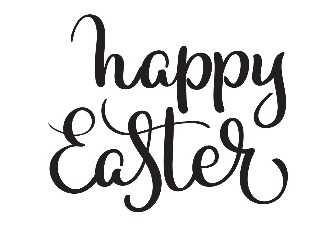 Happy Easter Words On White Background Calligraphy Lettering Vector happy-easter-words-on-white-background-calligraphy-lettering-vector