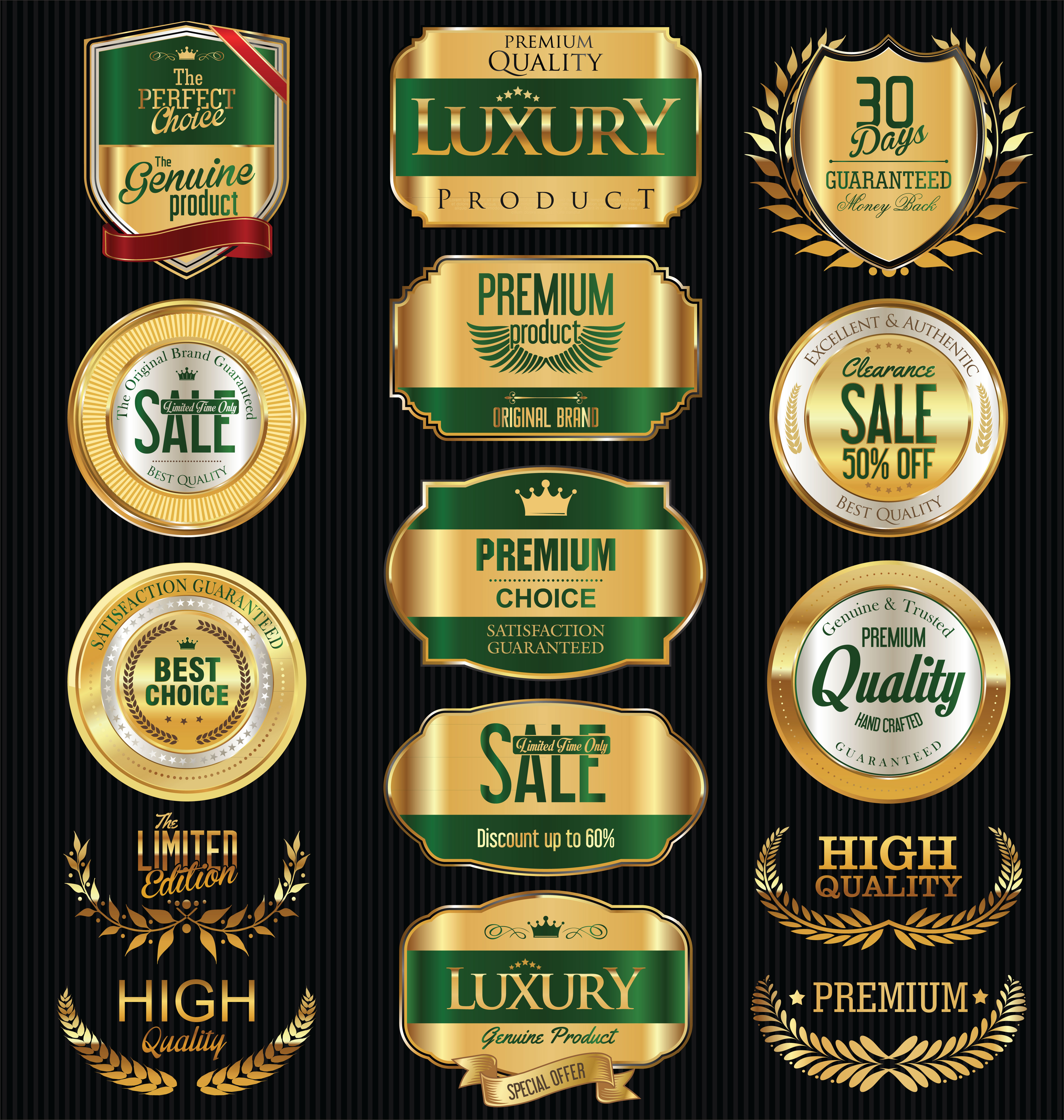 Insignias y etiquetas de oro premium de lujo 425244 Vector en Vecteezy Insignias y etiquetas de oro premium de lujo 425244 Vector en Vecteezy