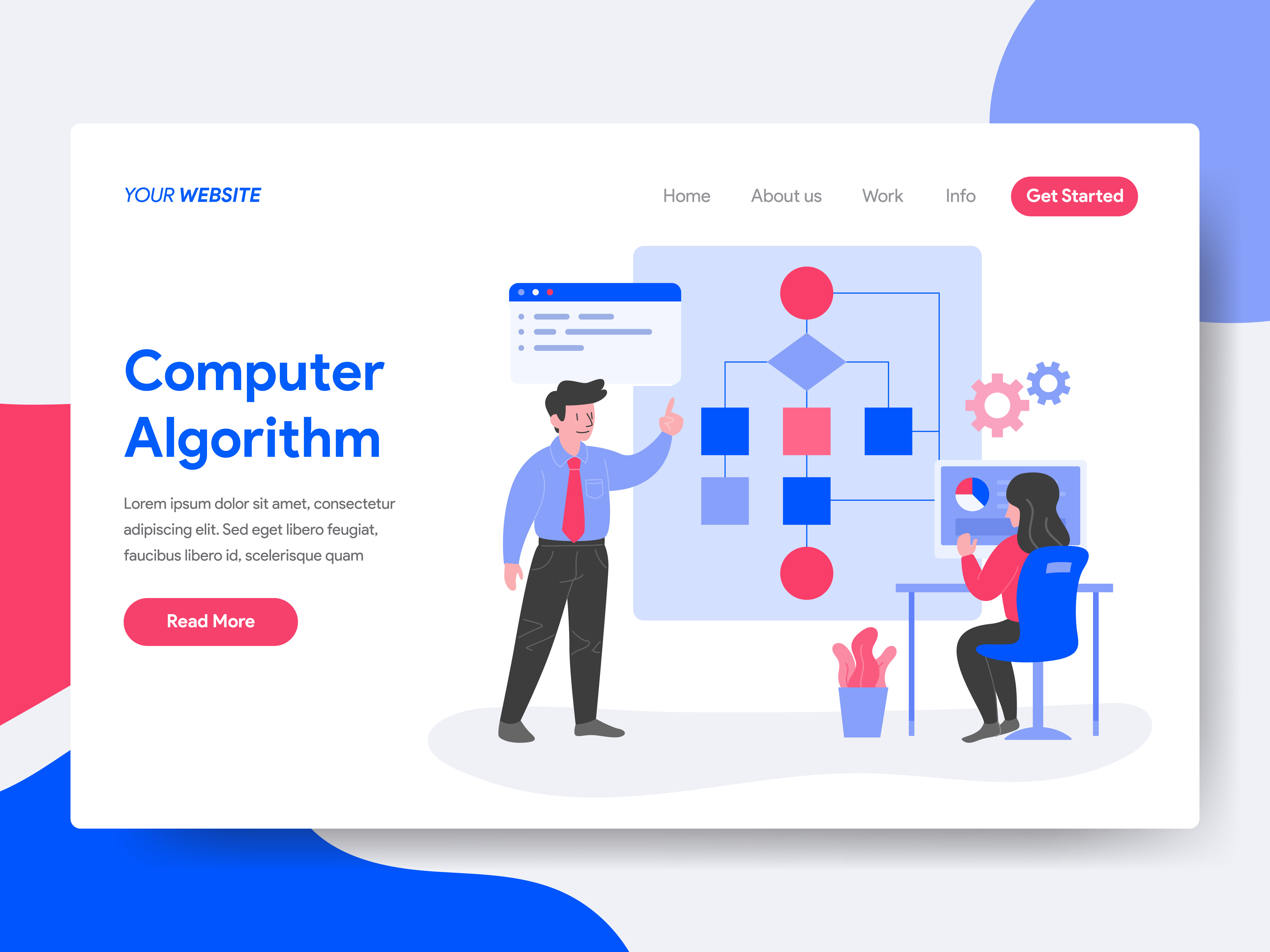 Landing page template of Computer Algorithm Illustration Concept ...