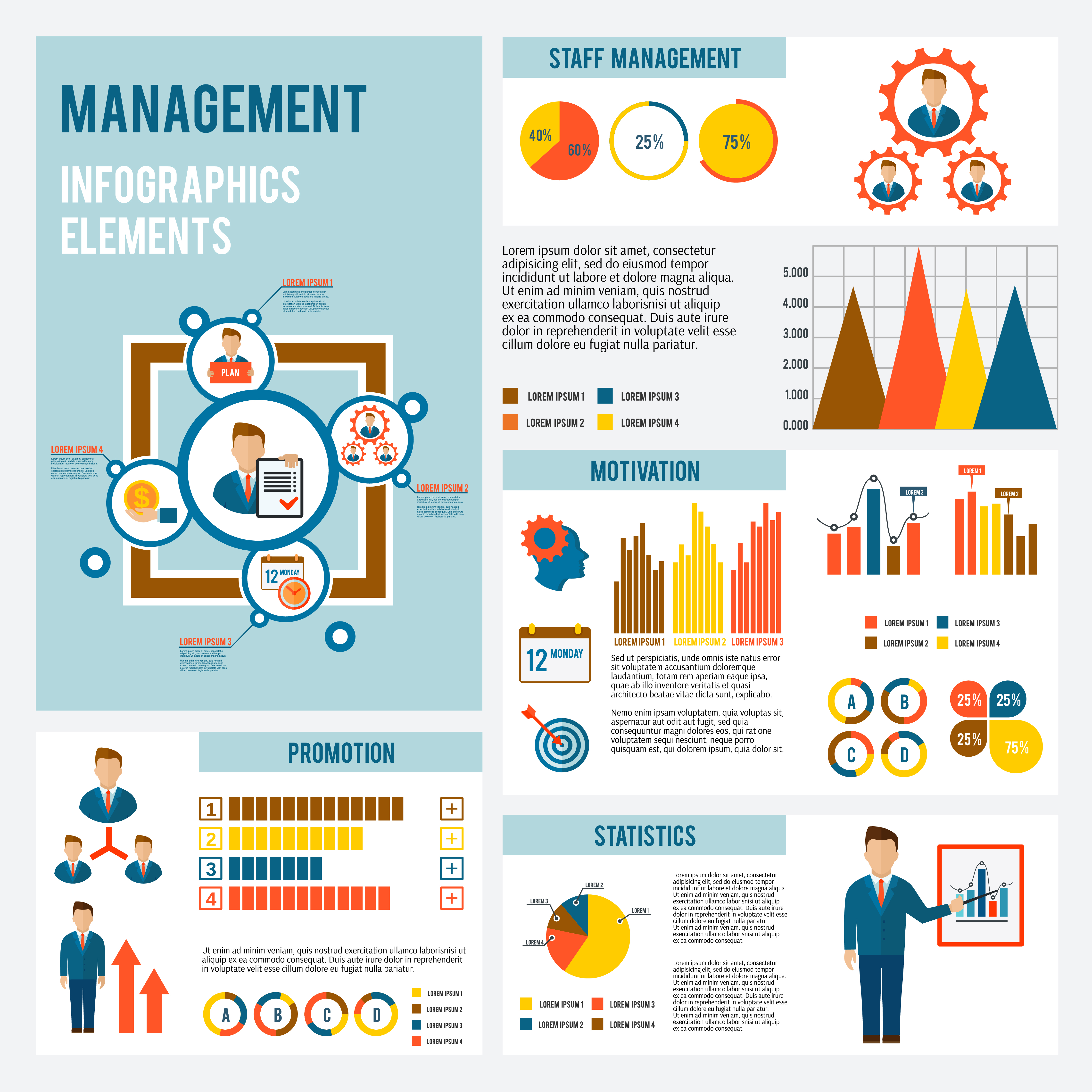 Management Infographic Set 427051 Vector Art at Vecteezy