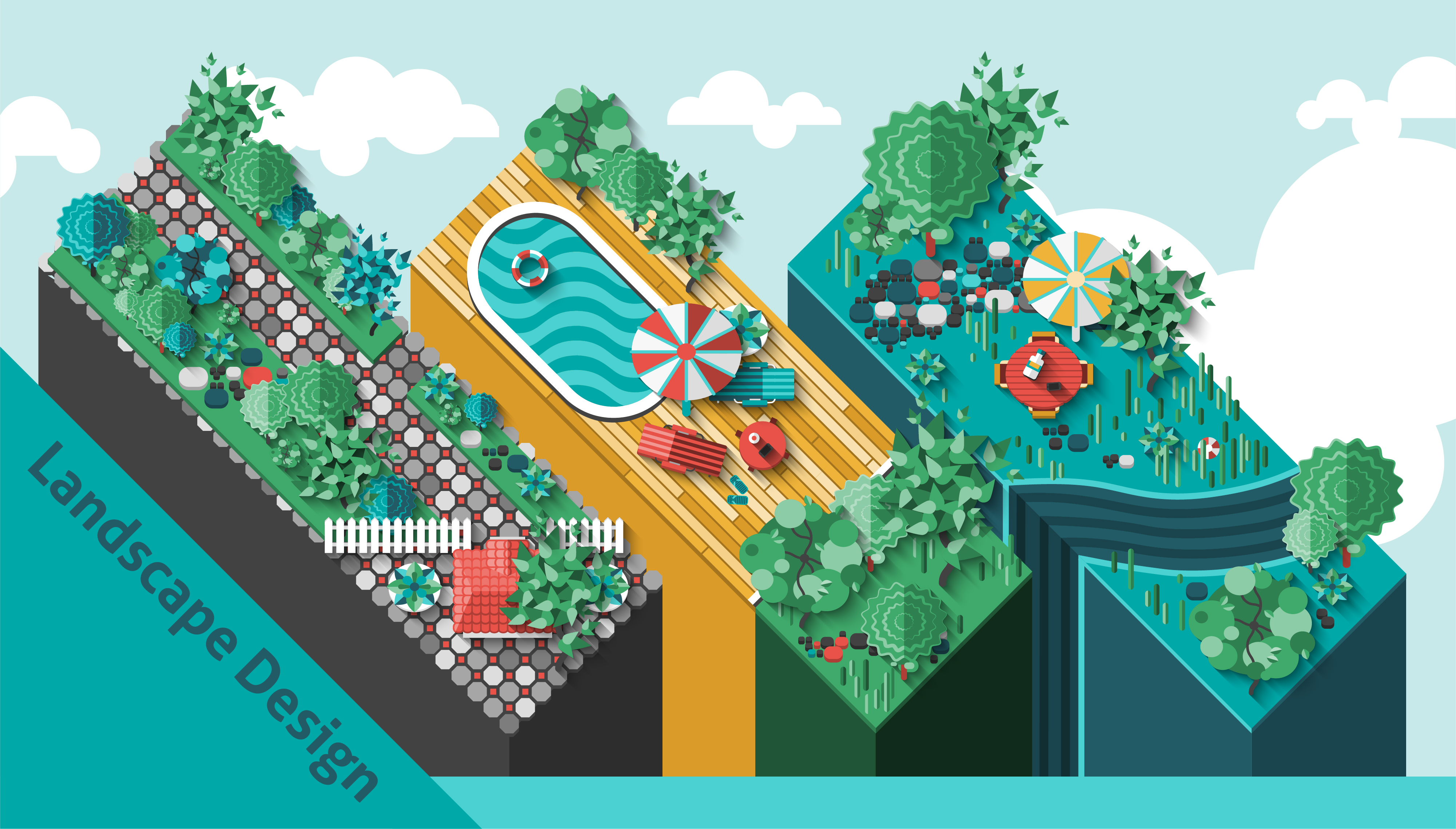 Landscape Design Concept 427716 Vector Art at Vecteezy