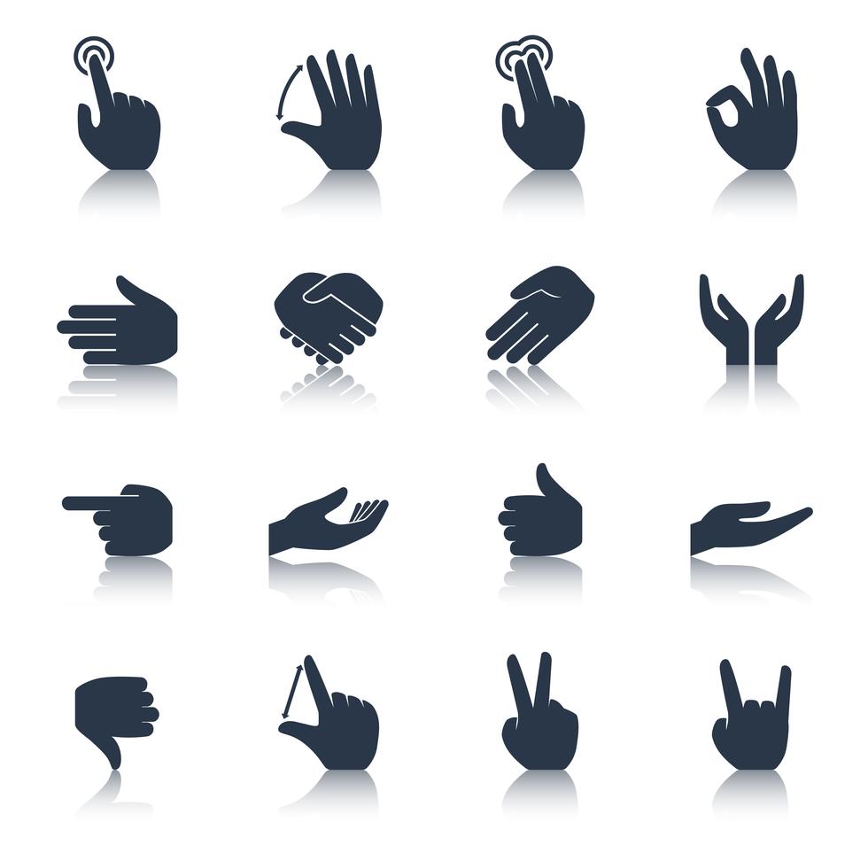 Hand Icons Black 428095 Vector Art at Vecteezy