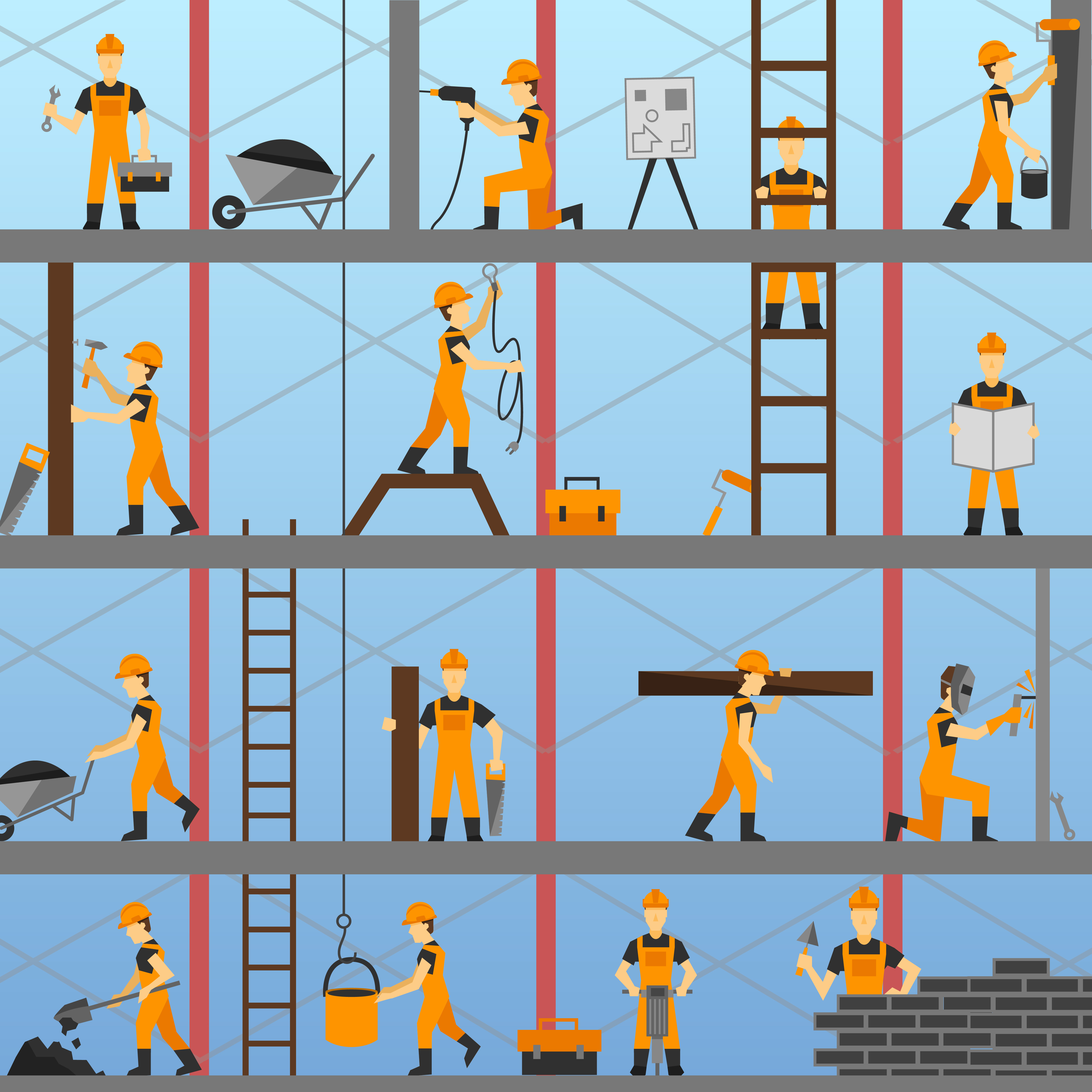 Construction Process Background 428276 Vector Art at Vecteezy