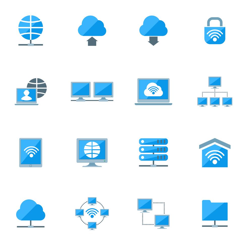Network Icons Set 428577 Vector Art at Vecteezy