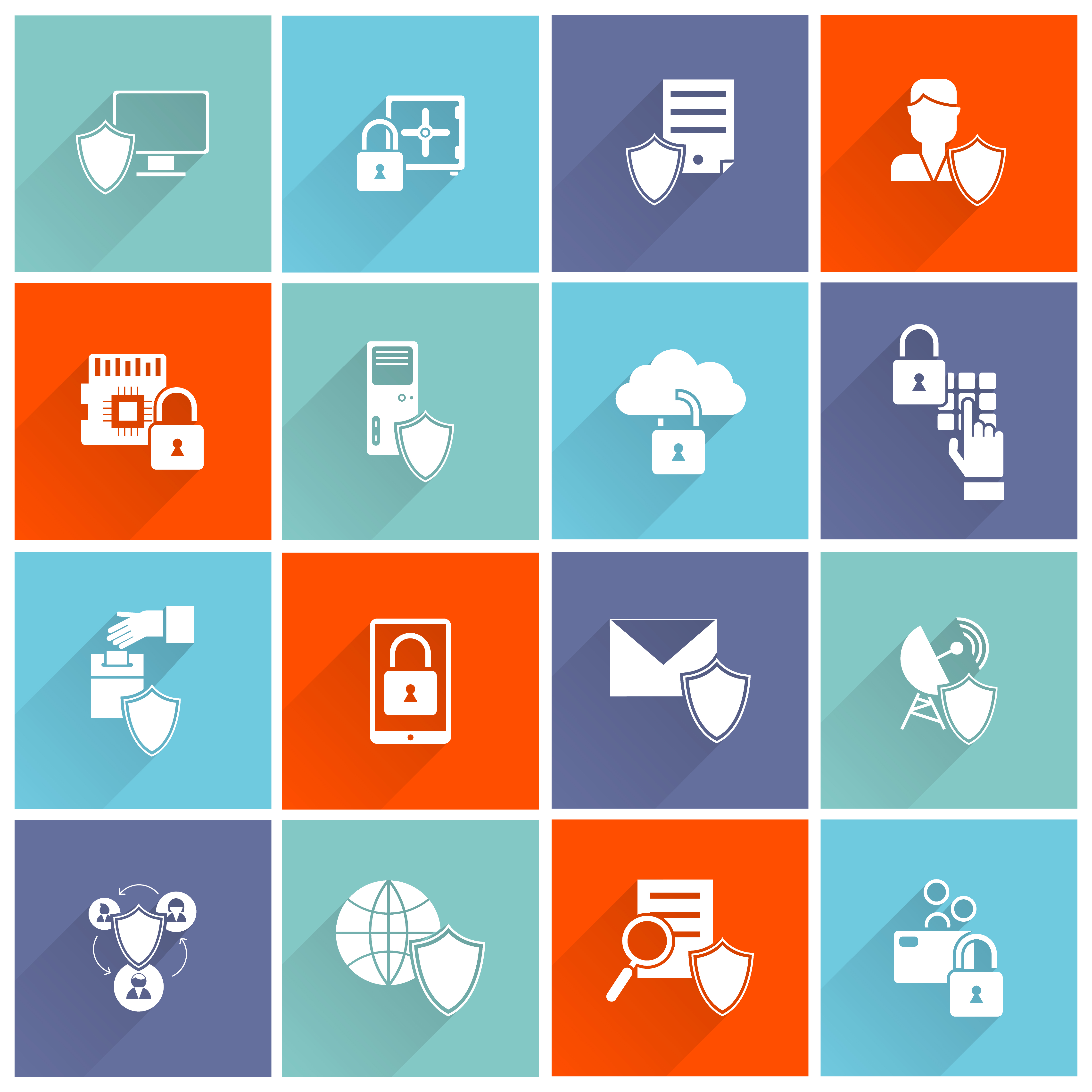 Information Security Icon Flat 428997 Vector Art At Vecteezy