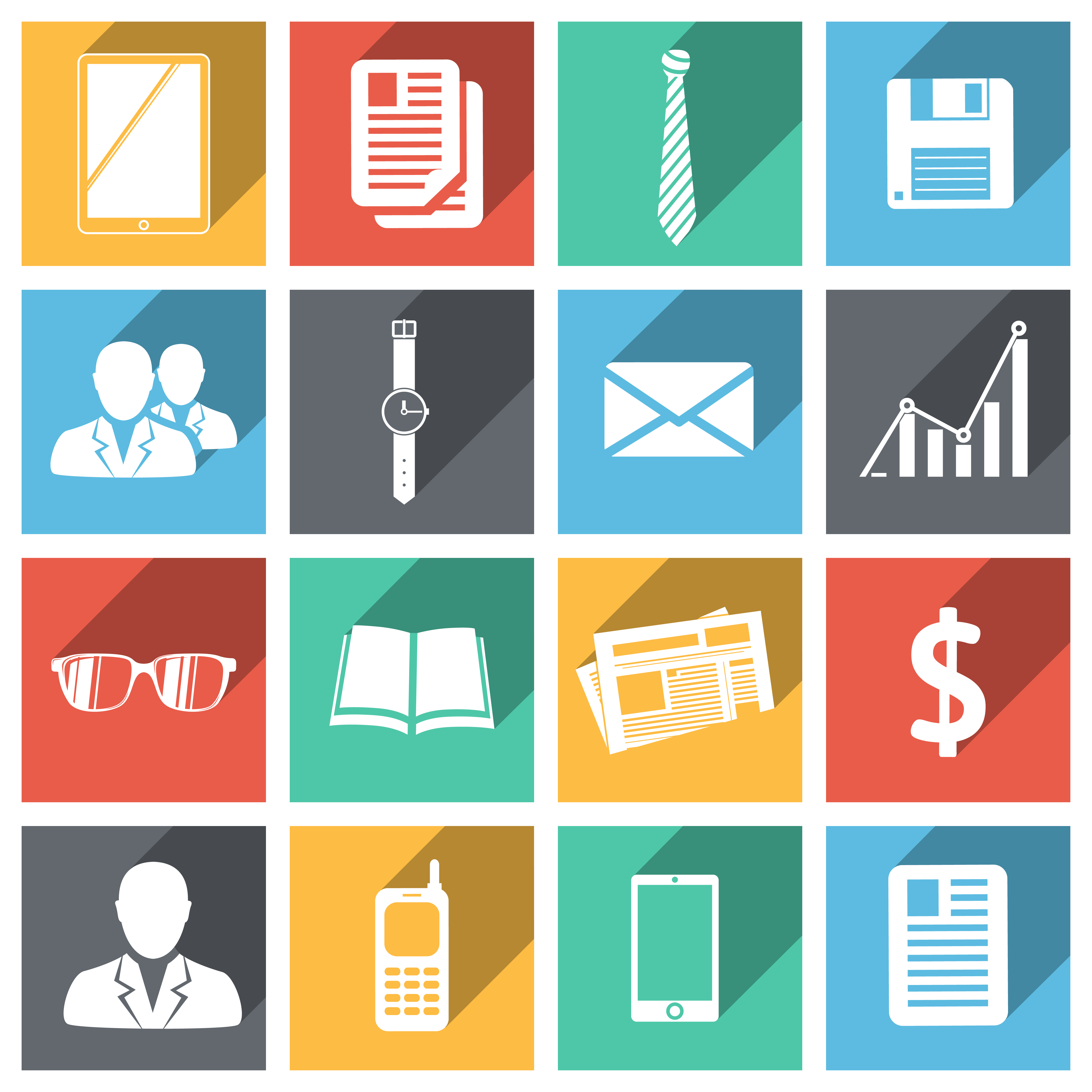 Flat business icons set 429669 Vector Art at Vecteezy