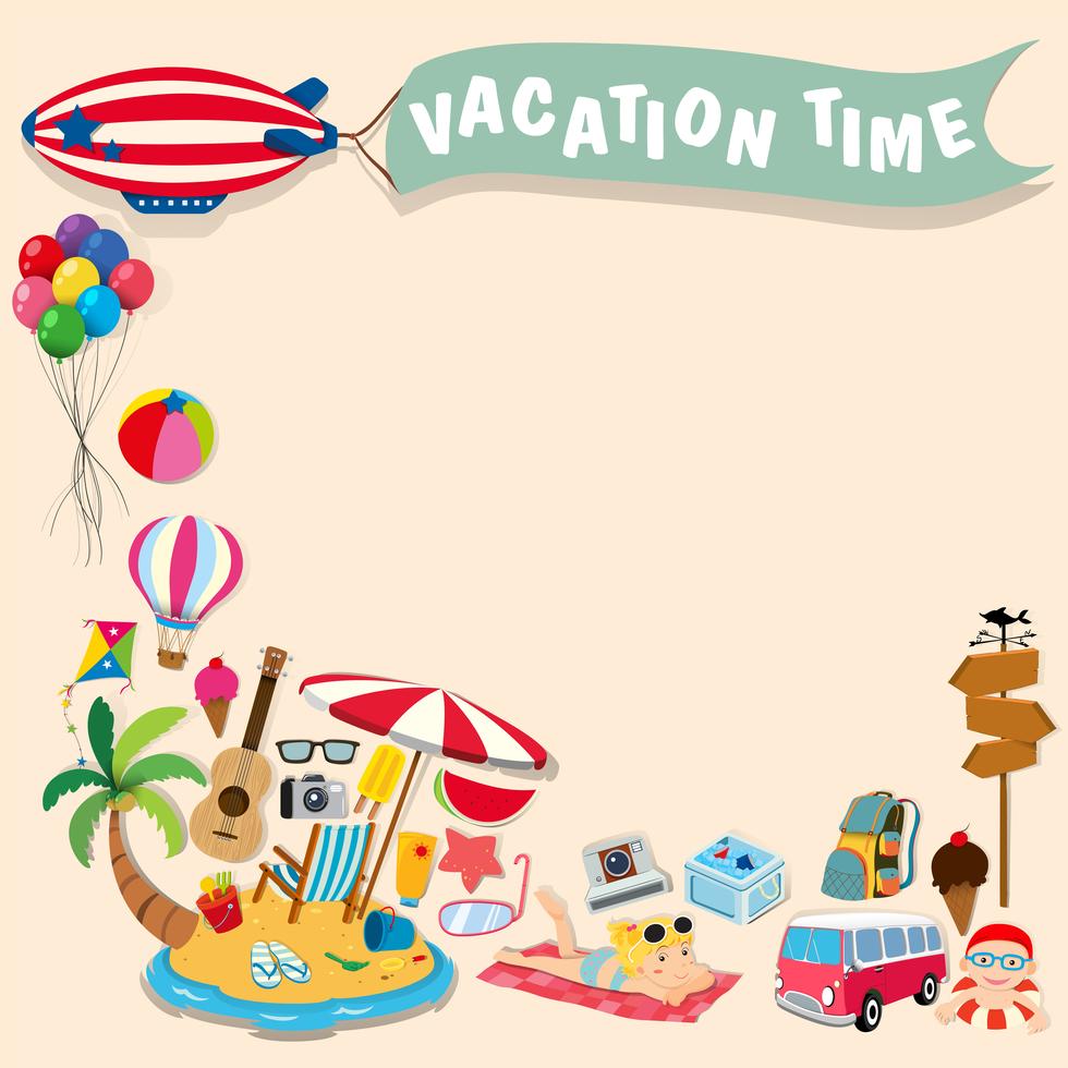 Border design with summer theme 431376 Vector Art at Vecteezy