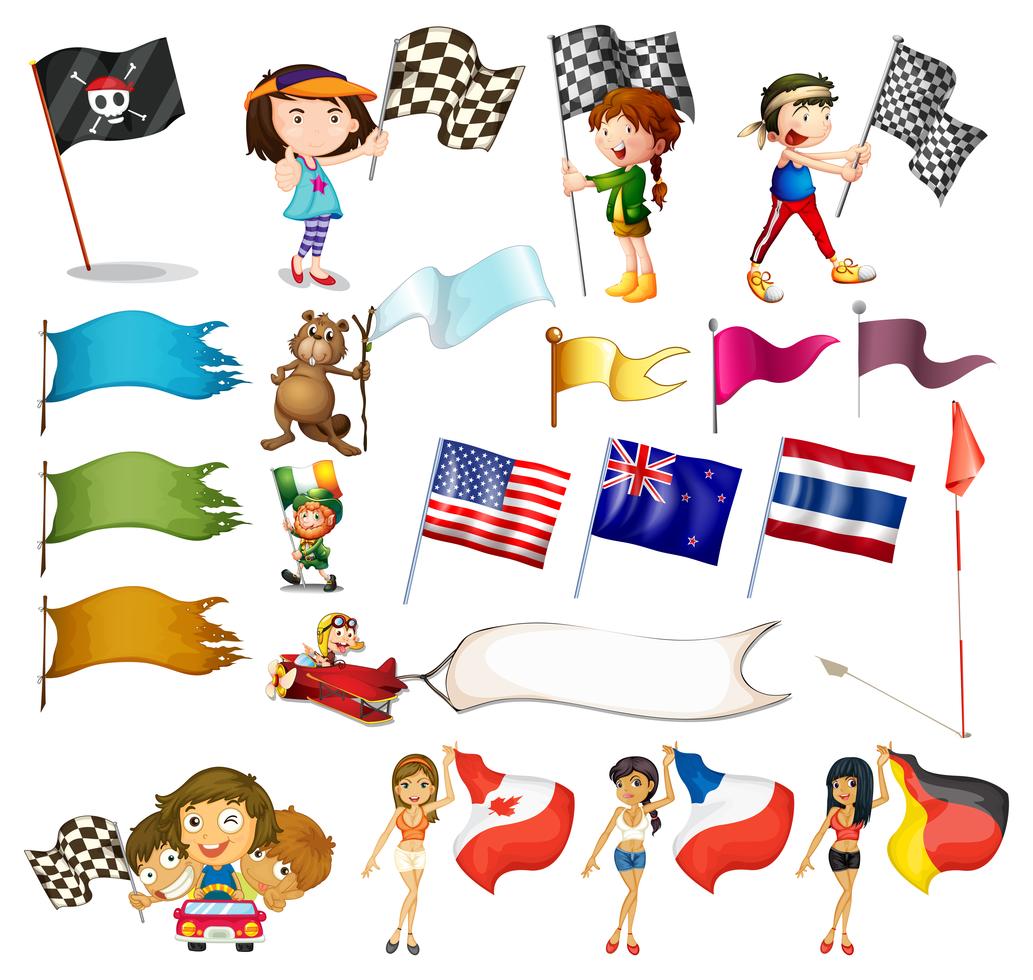 Flag set 431899 Vector Art at Vecteezy
