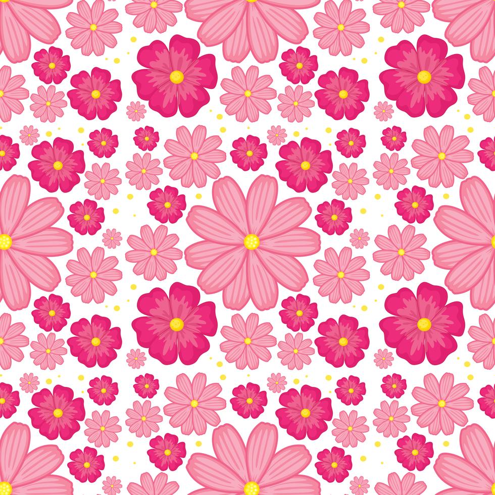 Pink flower seamless background 432588 Vector Art at Vecteezy