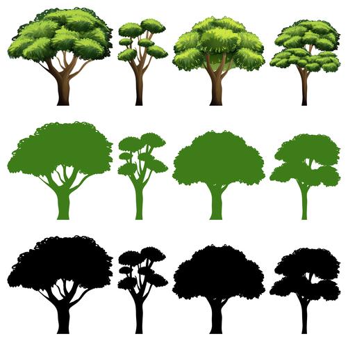Set of tree different design 432737 Vector Art at Vecteezy