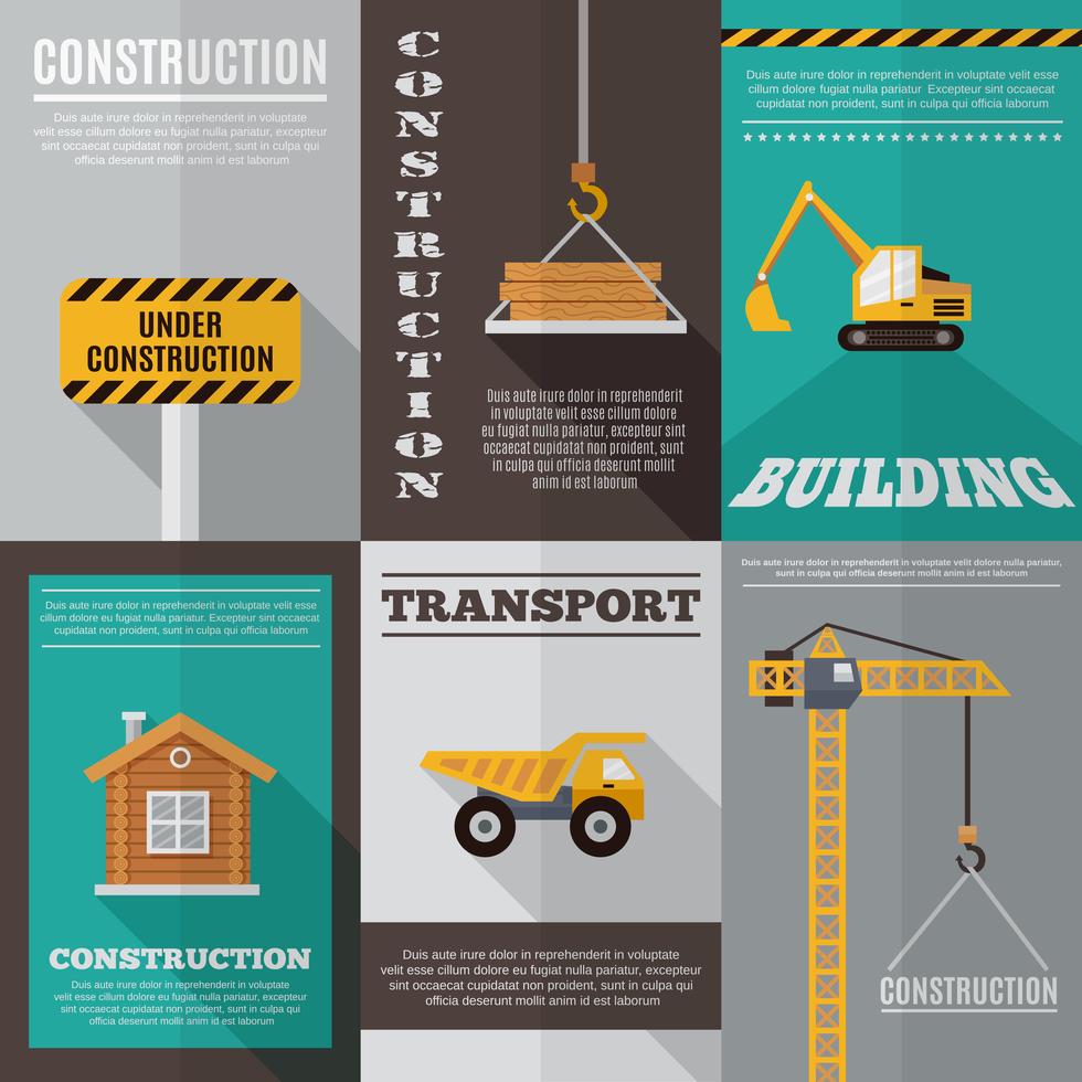 Construction Poster Set 434587 Vector Art at Vecteezy