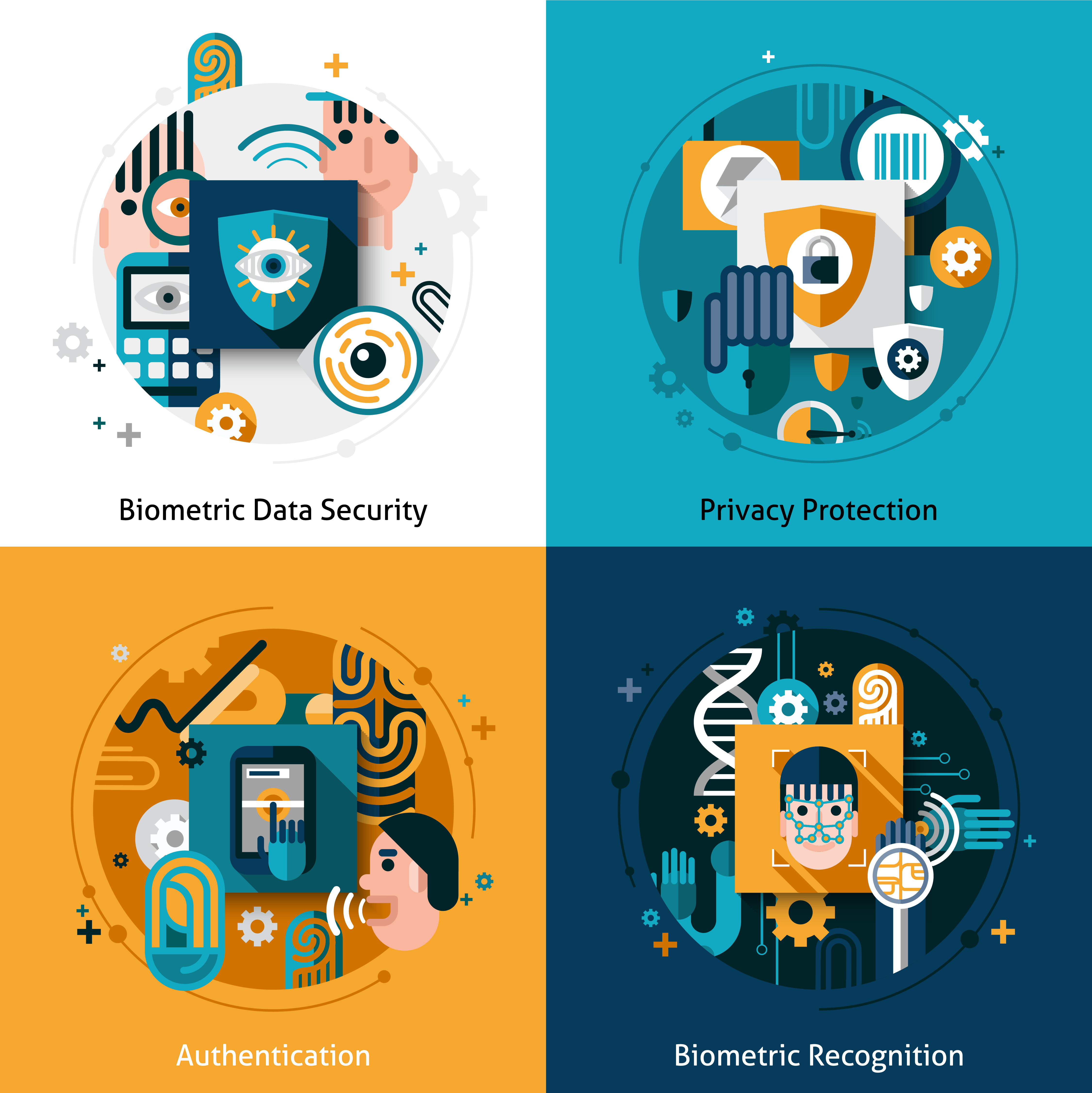 Biometric Authentication Set 435072 Vector Art At Vecteezy