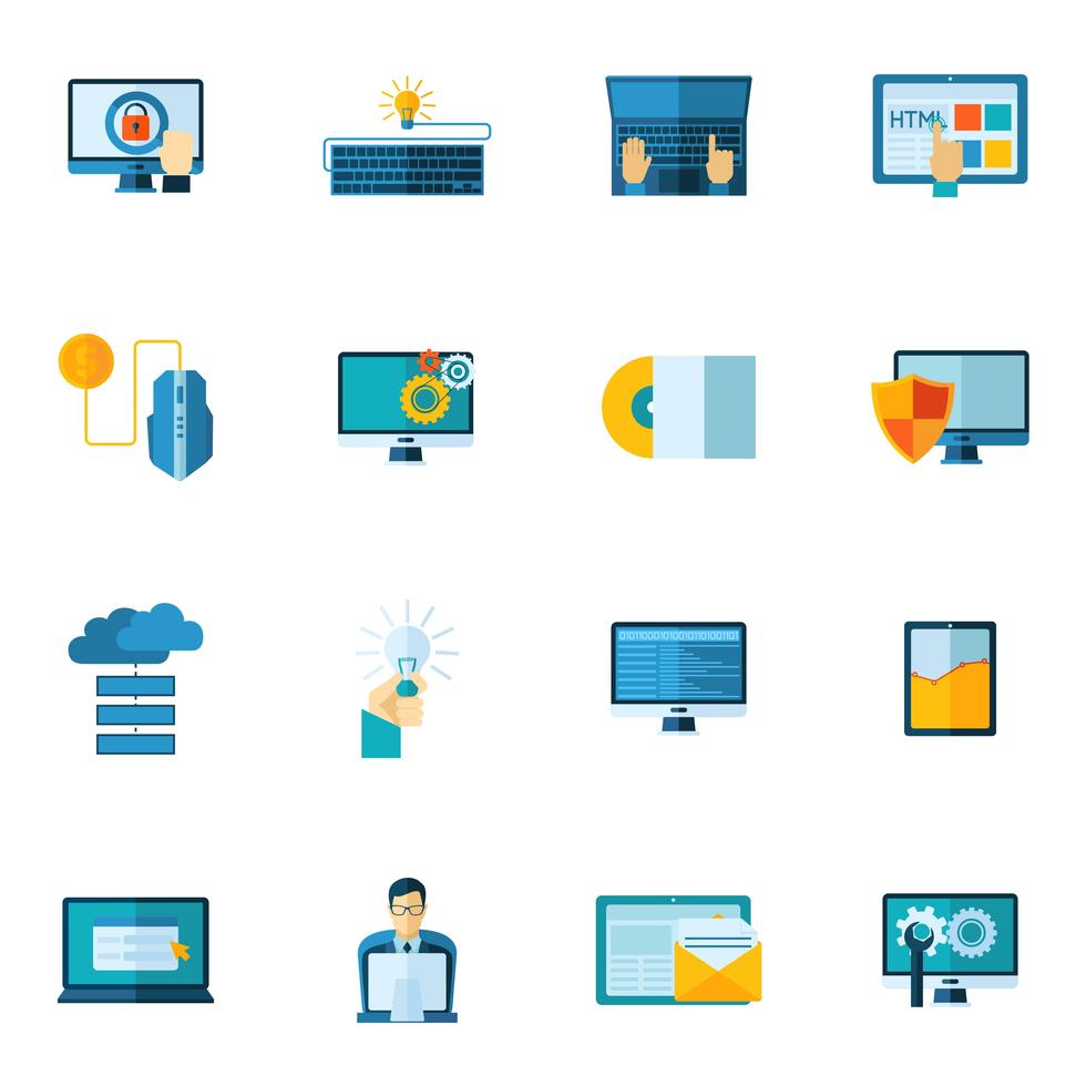 Program Development Icons Set 435283 Vector Art at Vecteezy