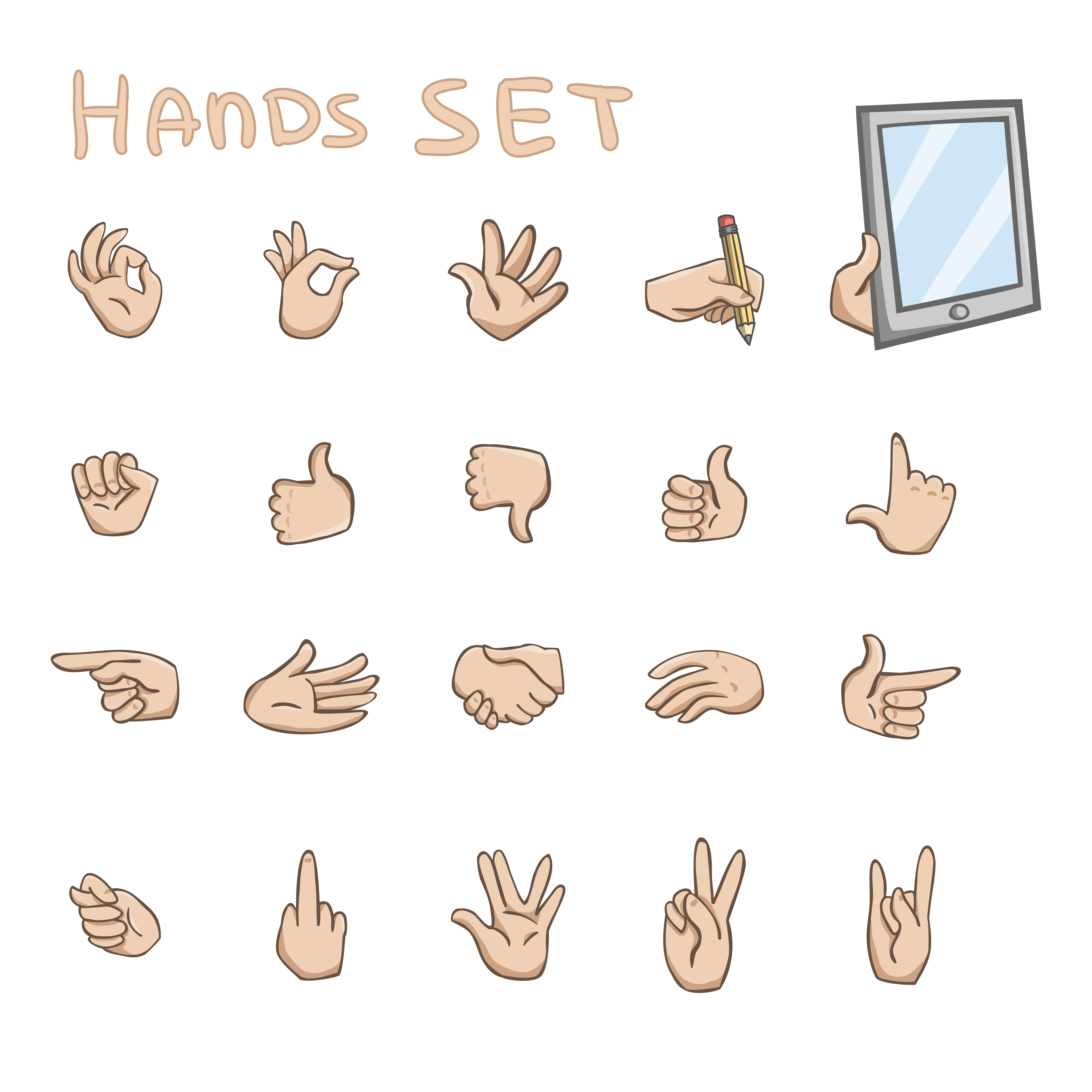 Hands gestures flat icons set 435396 Vector Art at Vecteezy Hands gestures flat icons set 435396 Vector Art at Vecteezy