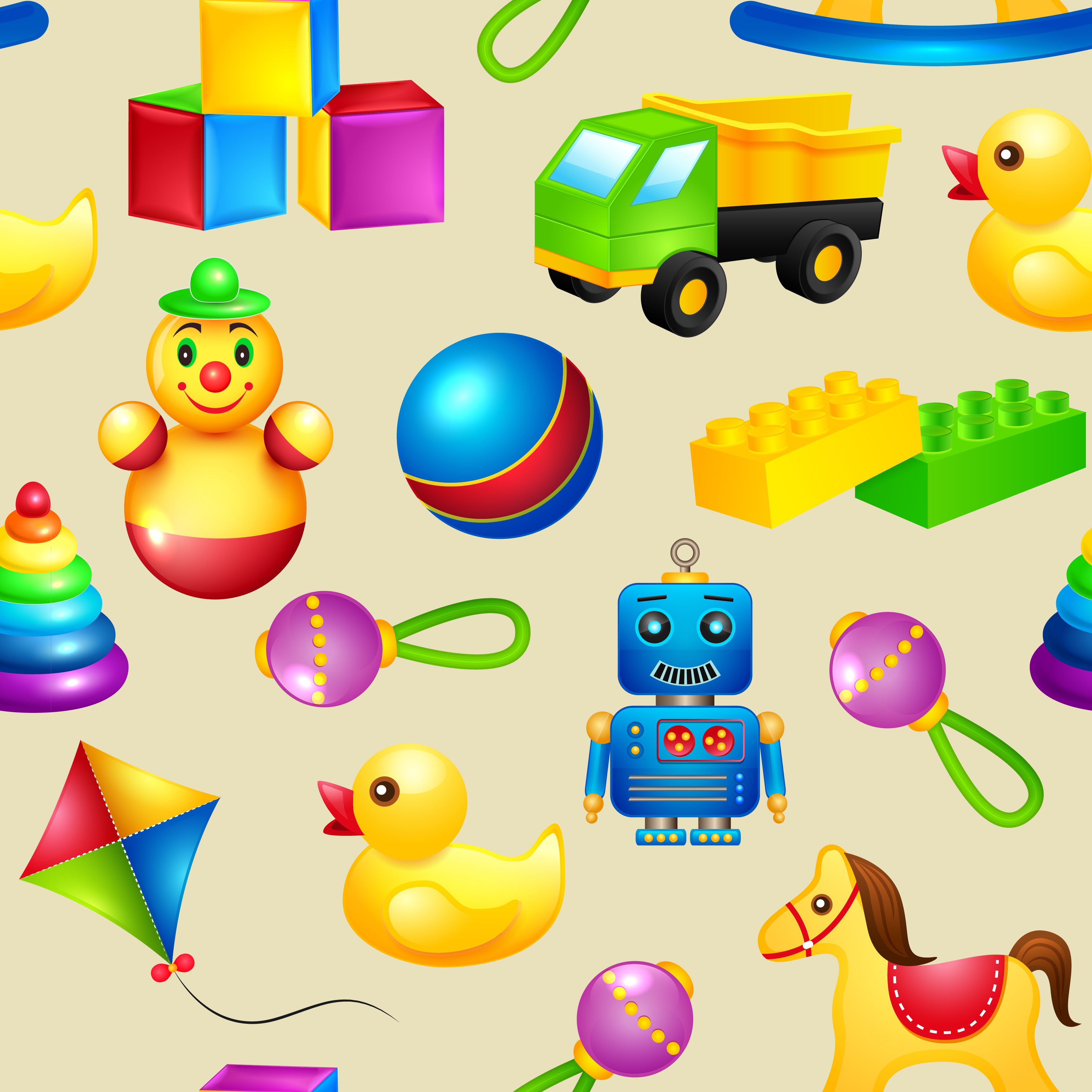 Toys Seamless Pattern 436397 Vector Art At Vecteezy