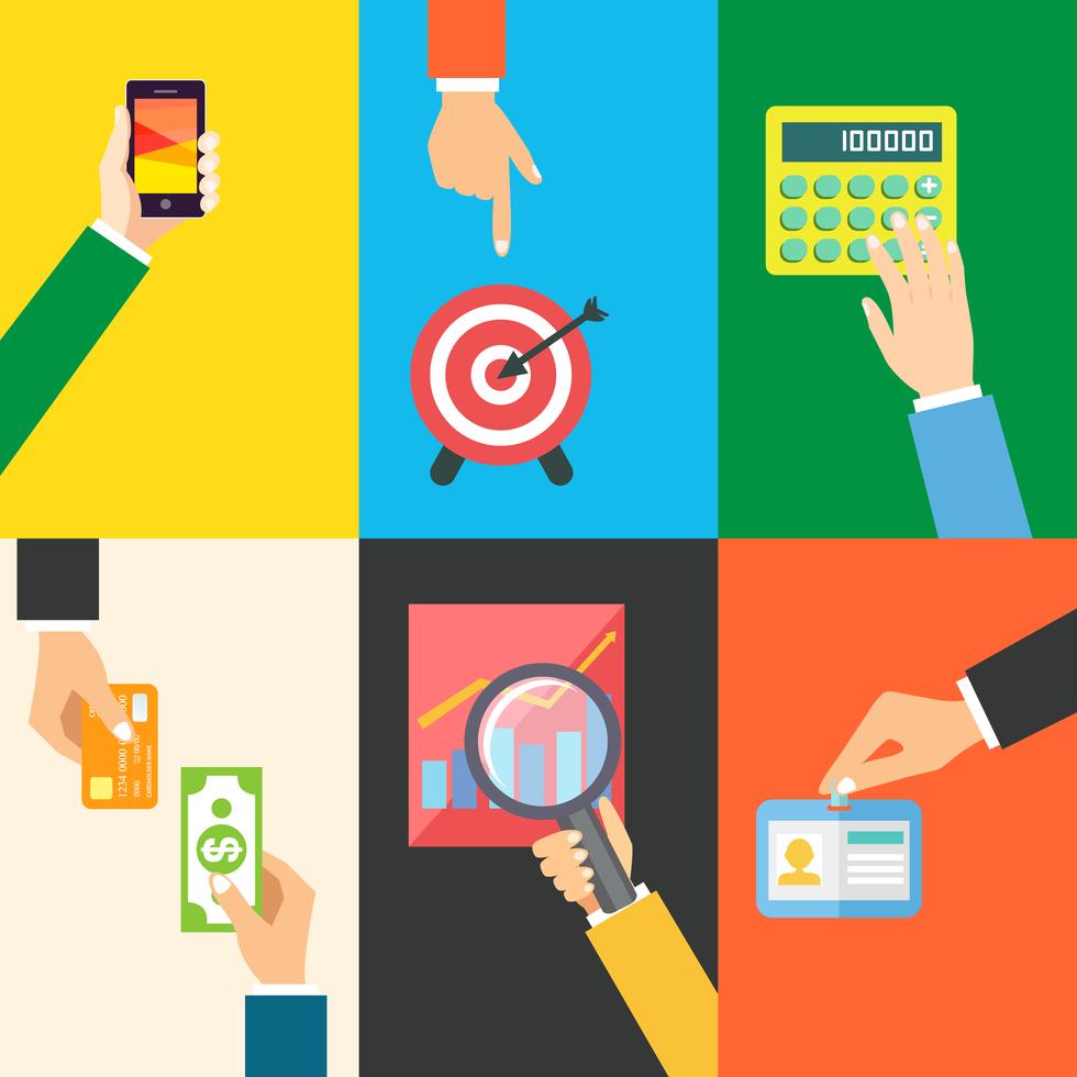 Business hands icons 437010 Vector Art at Vecteezy