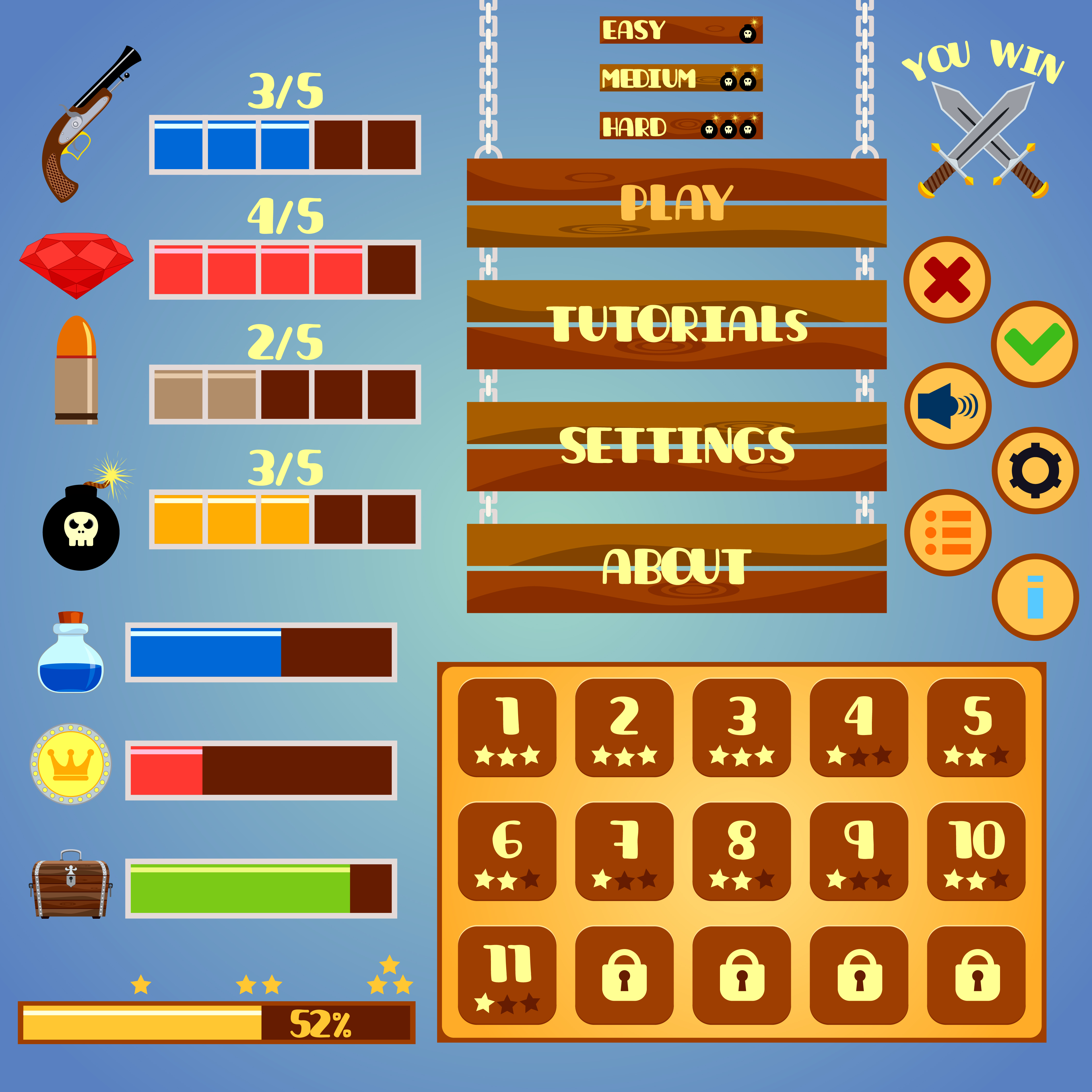 Game interface design 437936 Vector Art at Vecteezy Game interface design 437936 Vector Art at Vecteezy