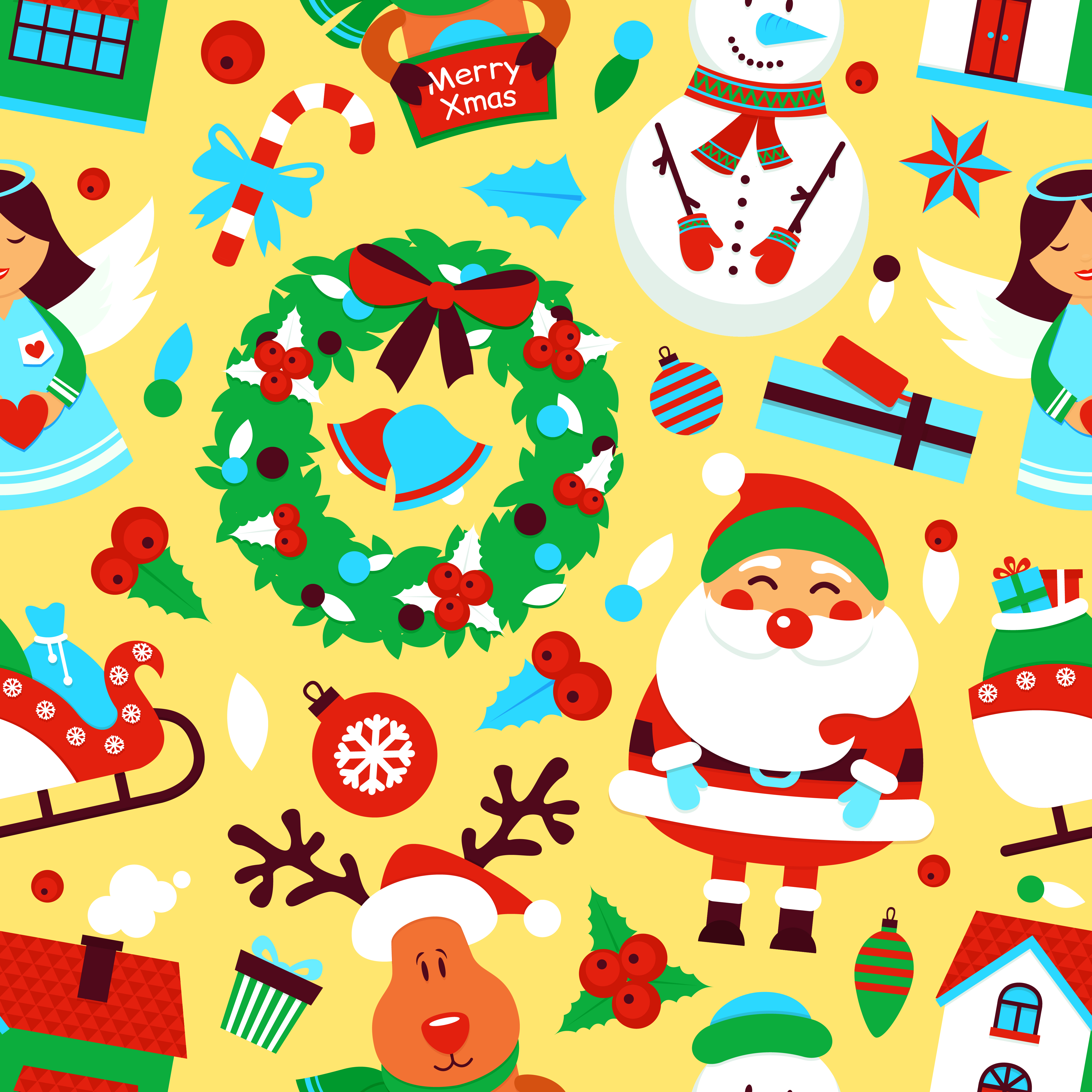 Christmas Seamless Pattern 437978 Vector Art At Vecteezy