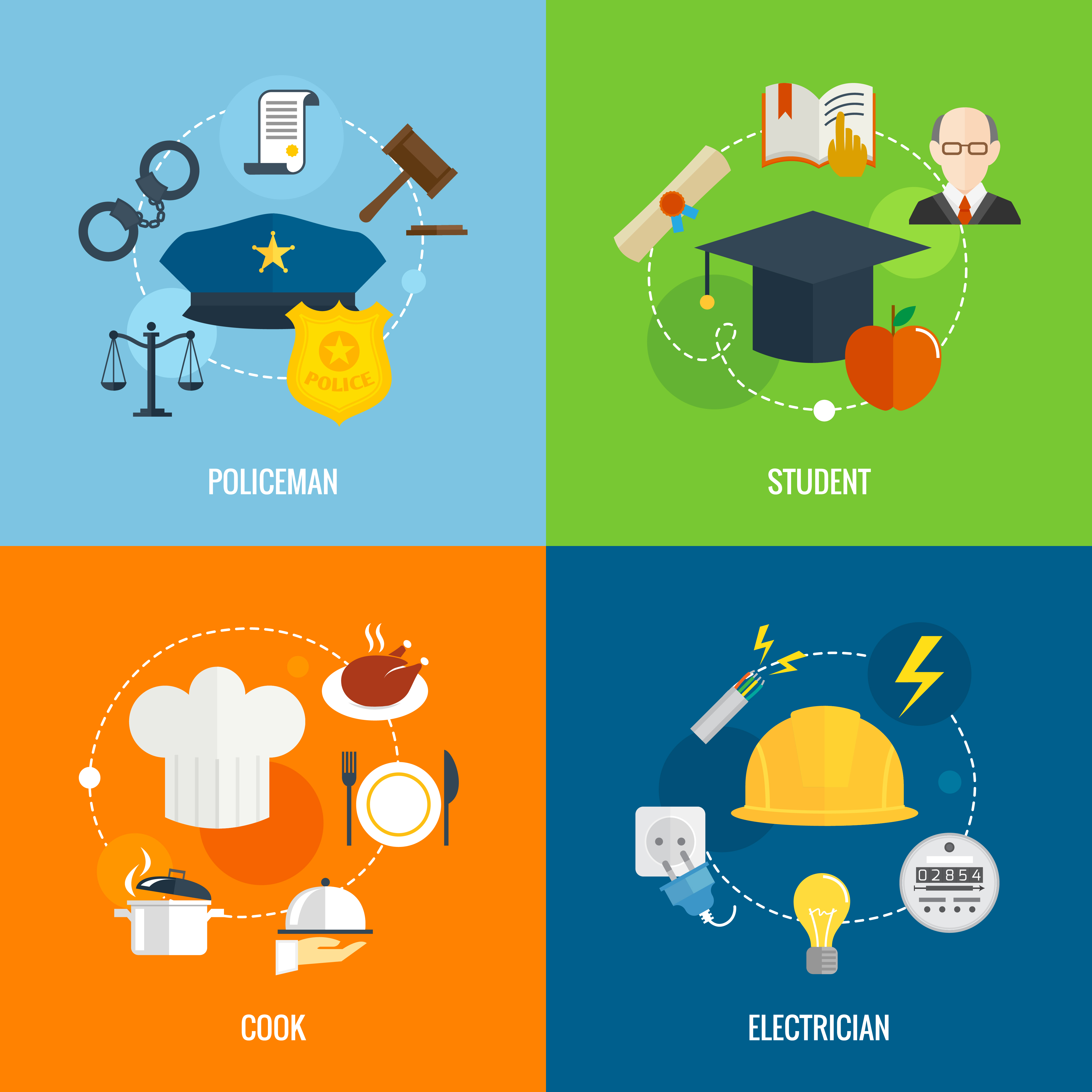 Composition de métier à plat - Telecharger Vectoriel Gratuit, Clipart ...