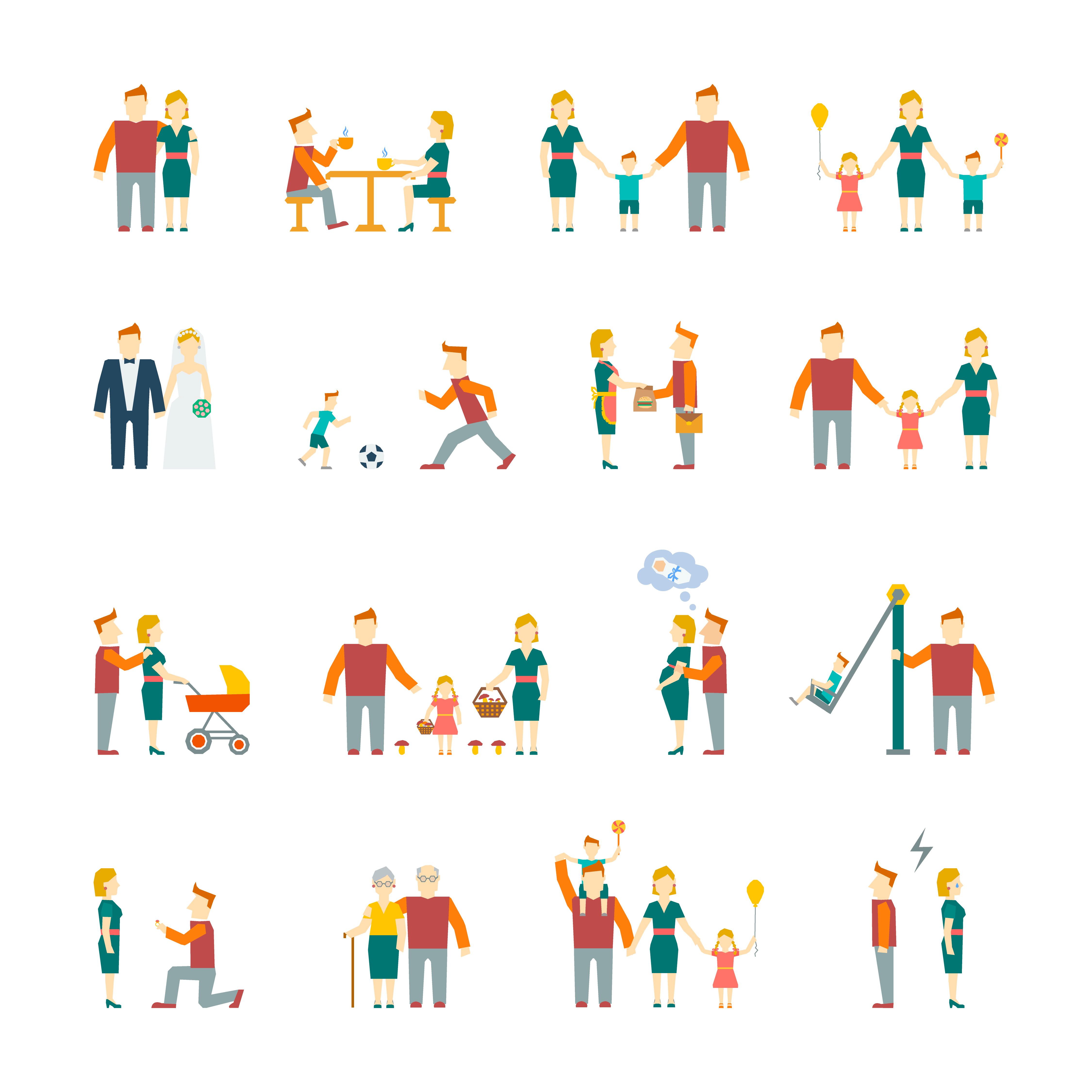 Family icons set flat 438054 Vector Art at Vecteezy Family icons set flat 438054 Vector Art at Vecteezy