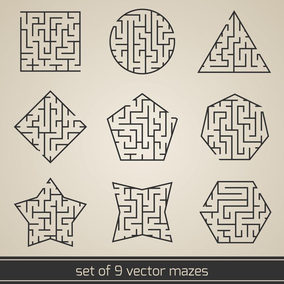 Maze labyrinth set 438430 Vector Art at Vecteezy