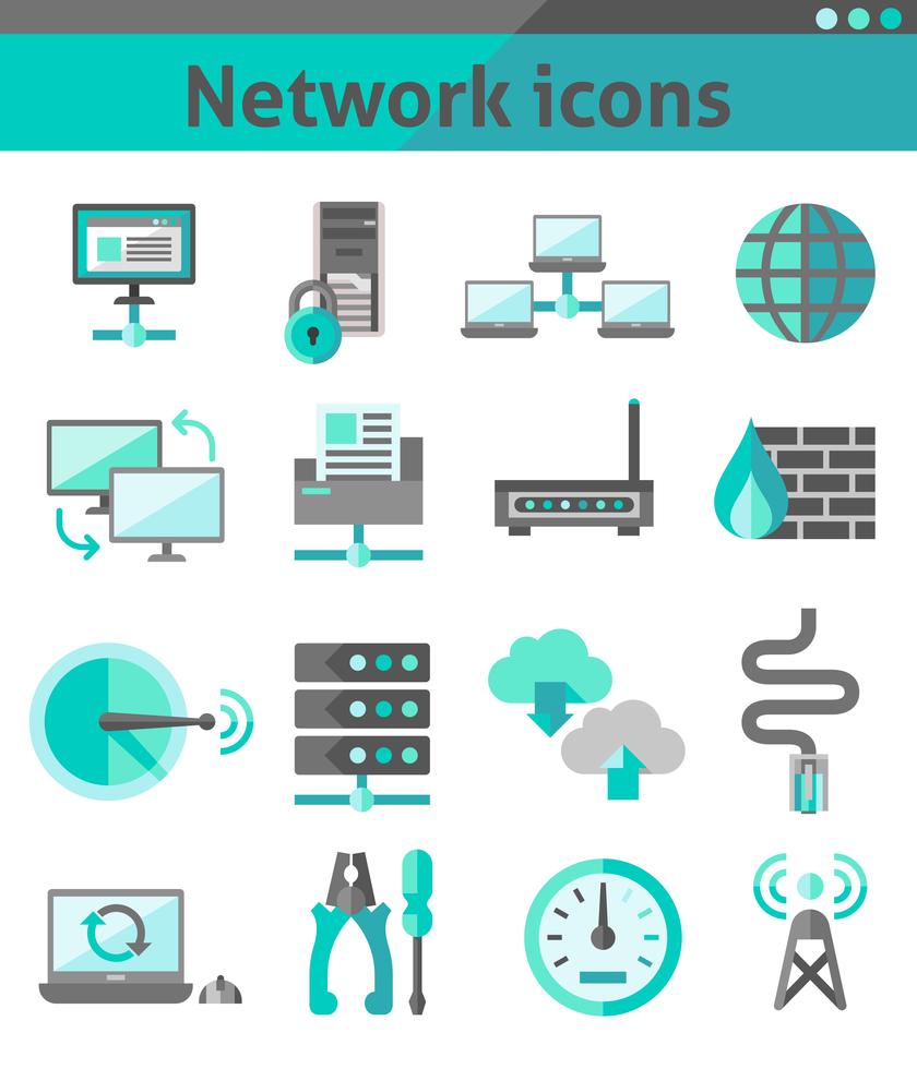 Network icons set 438823 Vector Art at Vecteezy