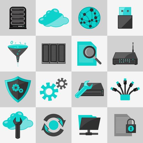 Database icons flat 439035 Vector Art at Vecteezy
