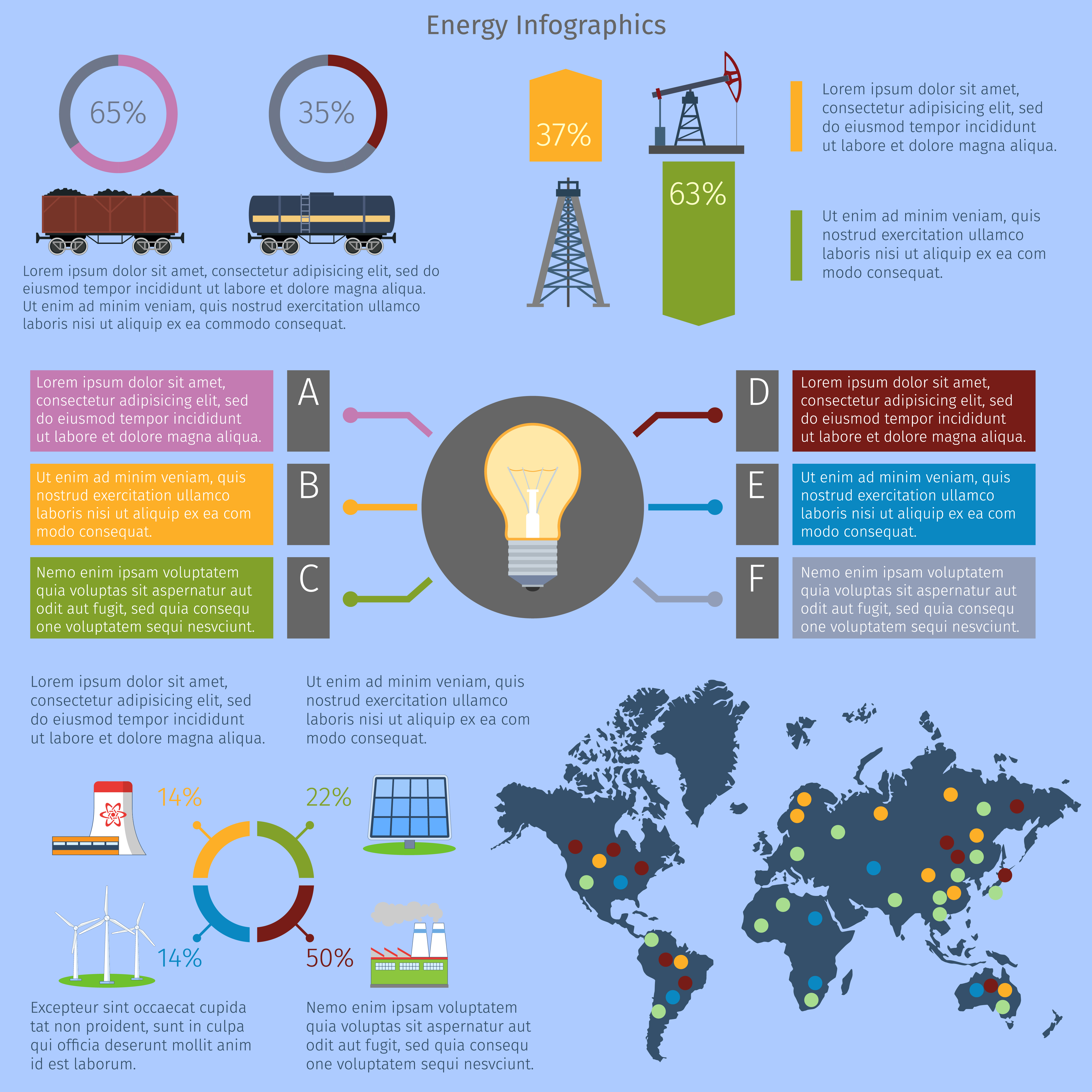 Energy infographics set 439258 Vector Art at Vecteezy