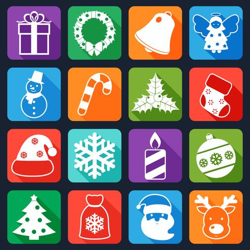 Christmas icons set flat 439939 Vector Art at Vecteezy