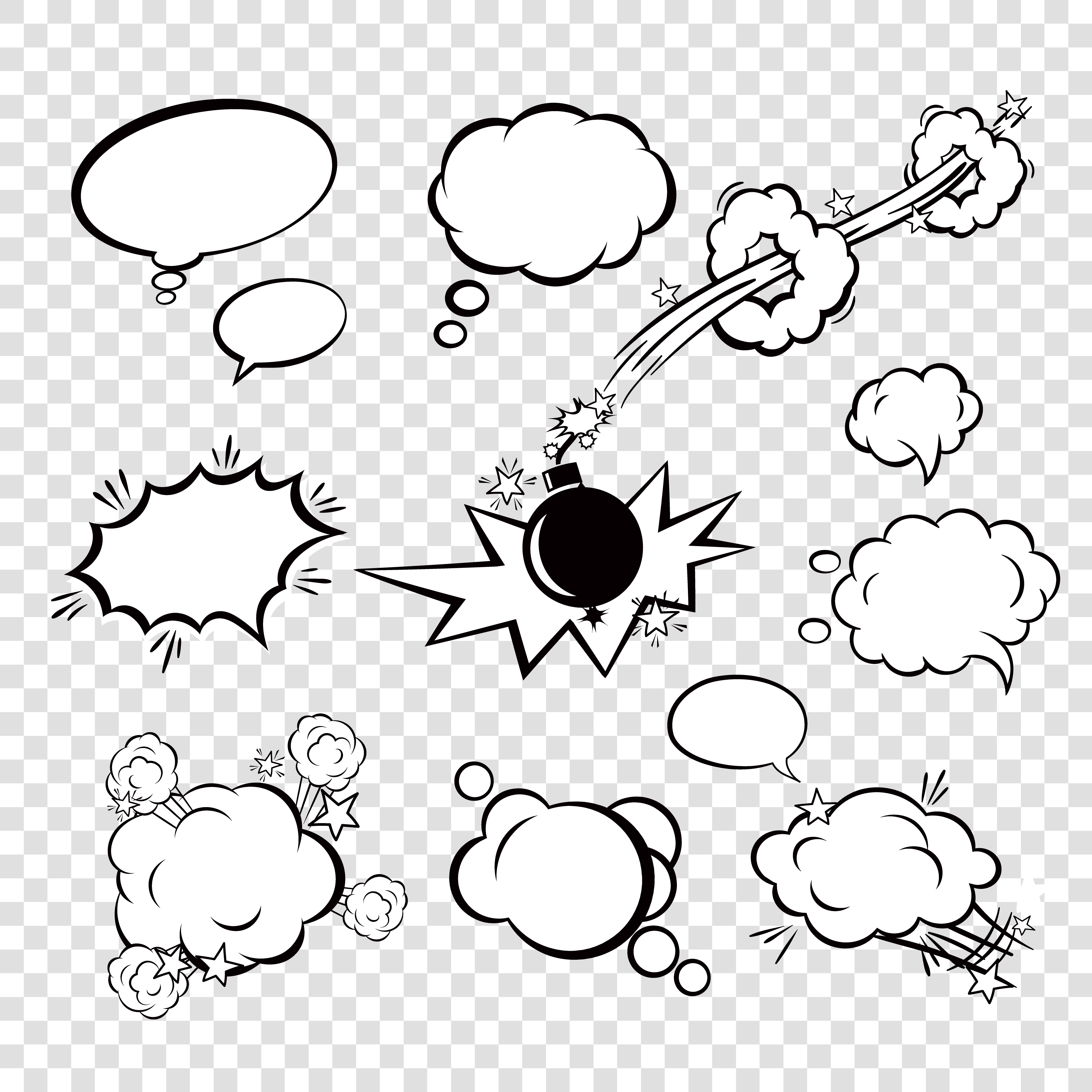 Comic set bubbles 442596 Vector Art at Vecteezy
